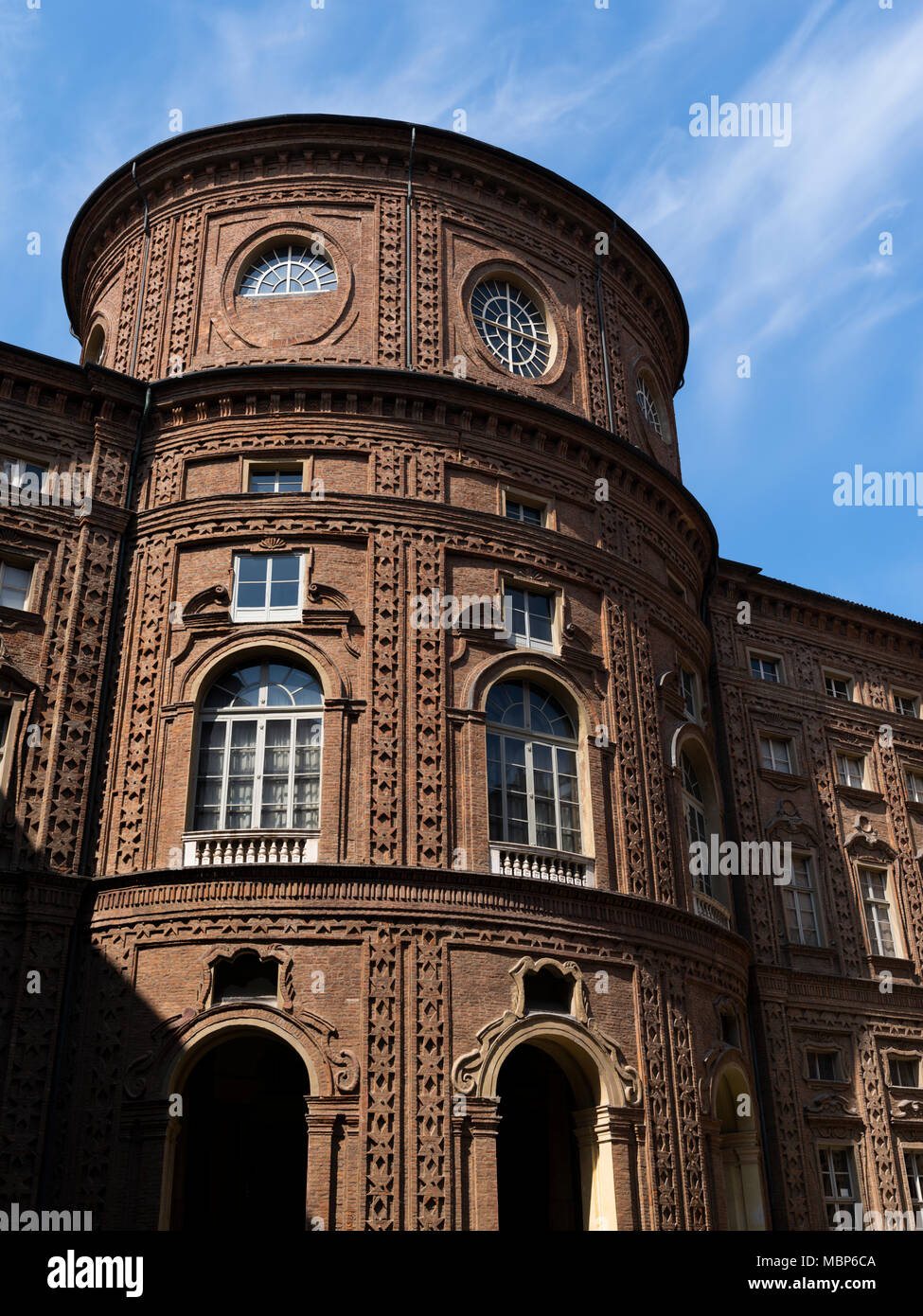 A historical building in the centre of Turin famous for its rounded ...