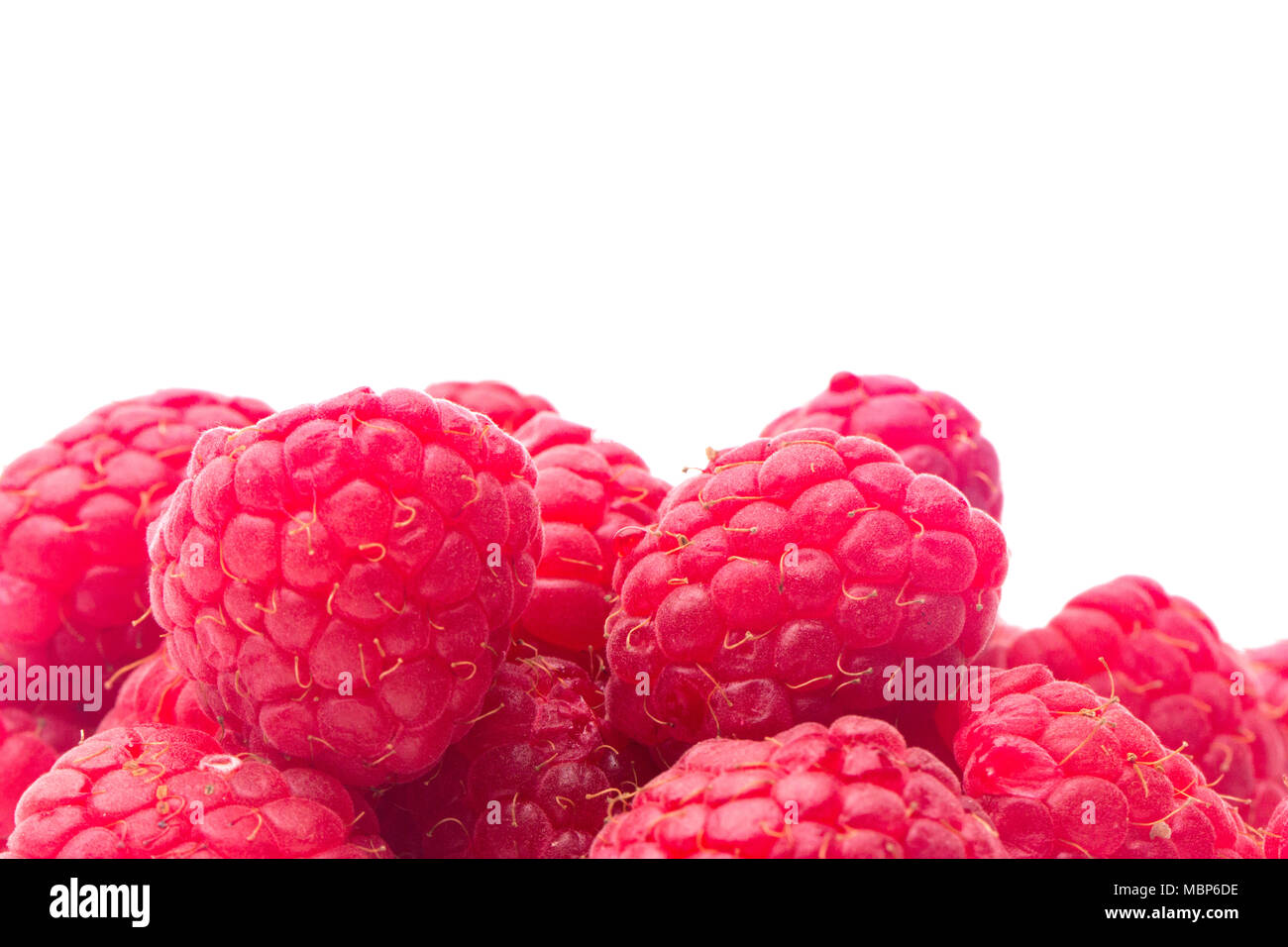 Fresh Red Raspberries Isolated on a White Background Stock Photo - Alamy