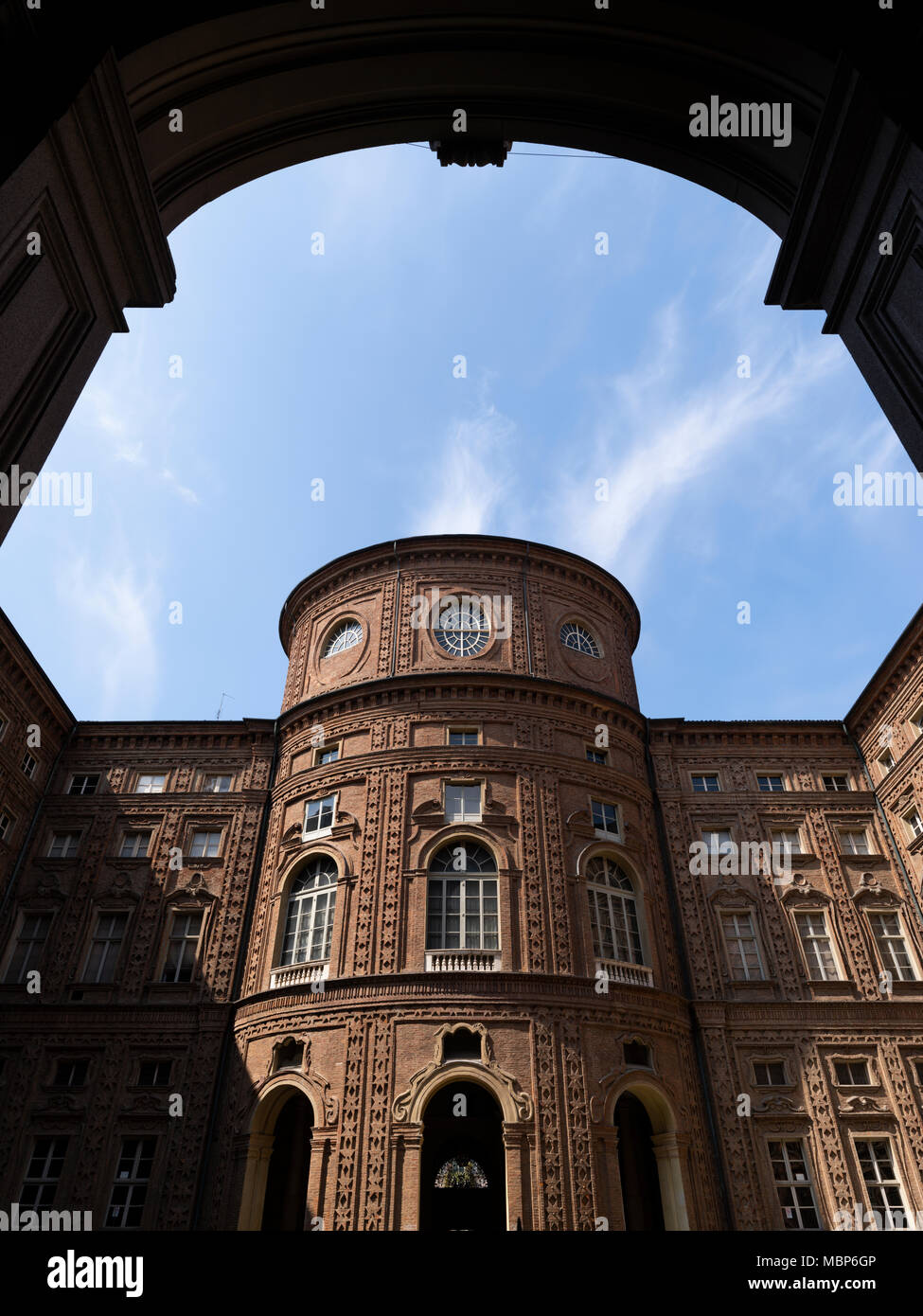 A historical building in the centre of Turin famous for its rounded ...