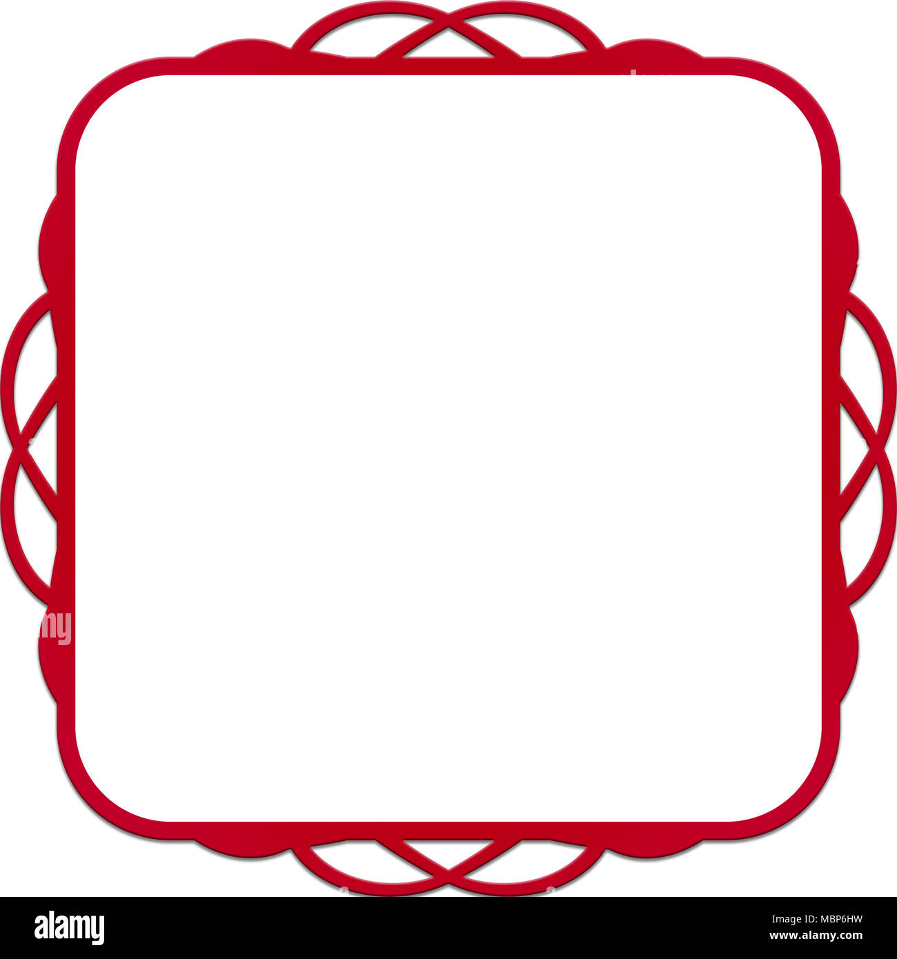 Vintage red frame on a white background Stock Photo - Alamy