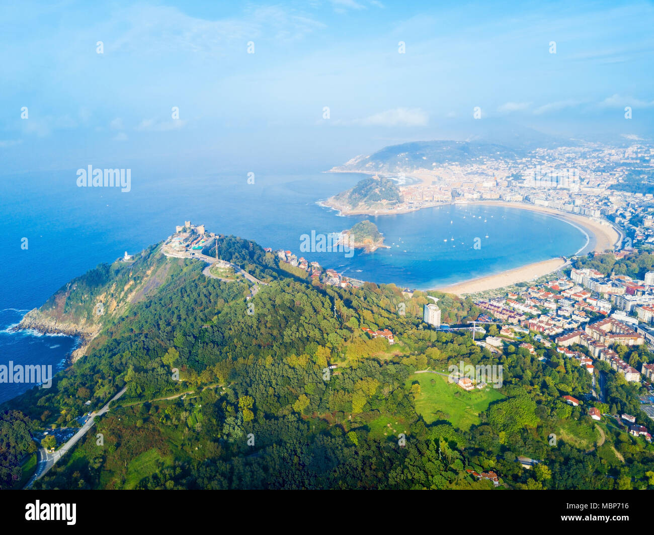 Monte Igueldo Tower, viewpoint and Amusement Park on the Monte Igueldo ...