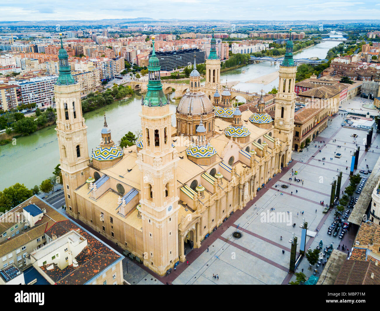 Cathedral Basilica of Our Lady of the Pillar aerial panoramic view ...