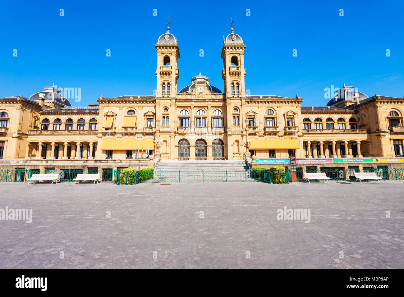 San Sebastian City Hall or Main Library in San Sebastian Donostia city ...