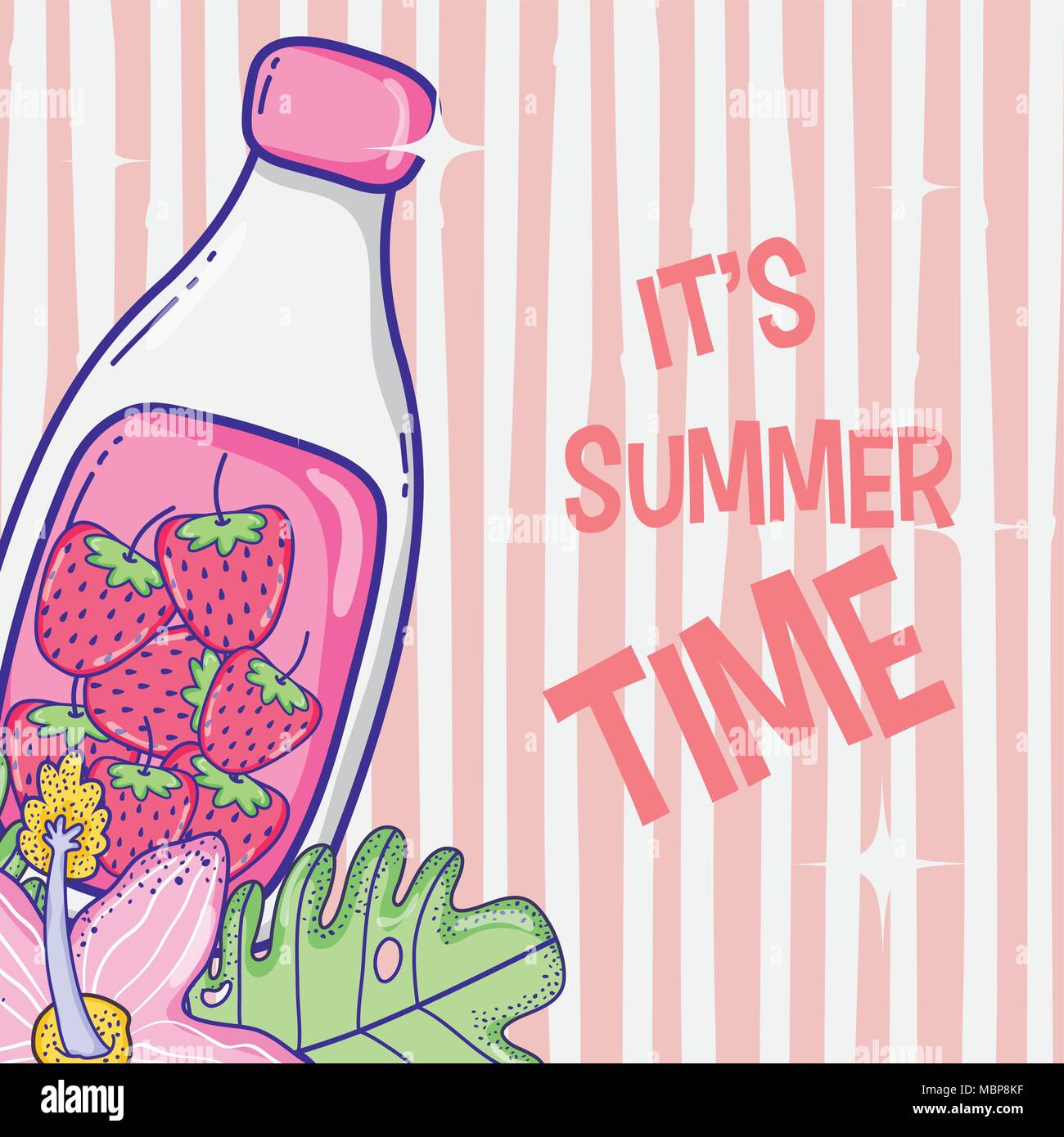 Summer time juice cartoon Stock Vector Image & Art - Alamy