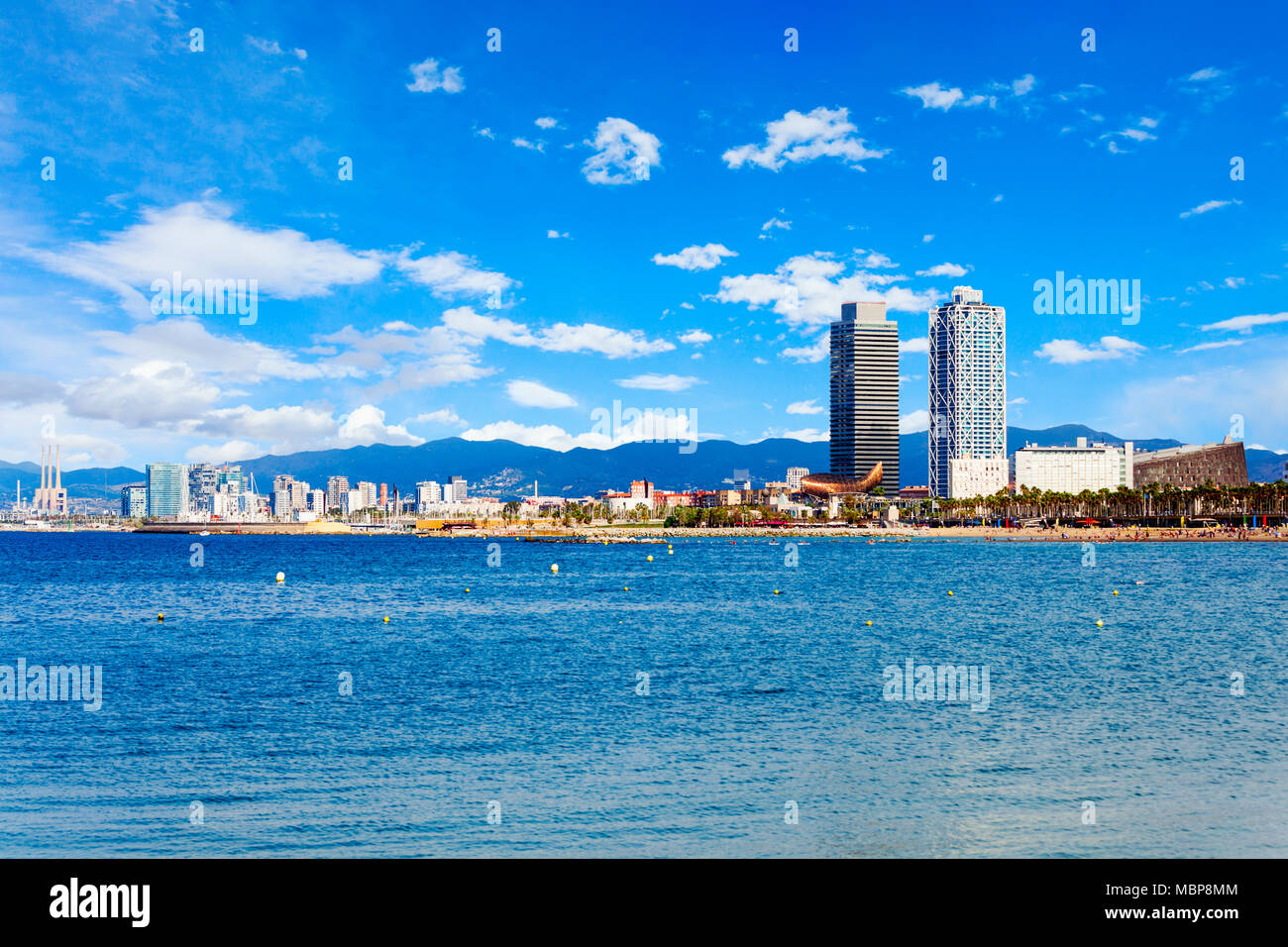 Barcelona aerial panoramic view. Barcelona is the capital and largest ...