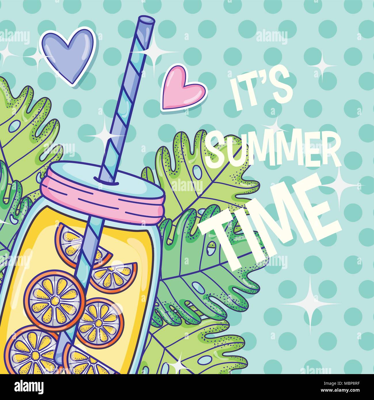 Summer time juice cartoon Stock Vector Image & Art - Alamy