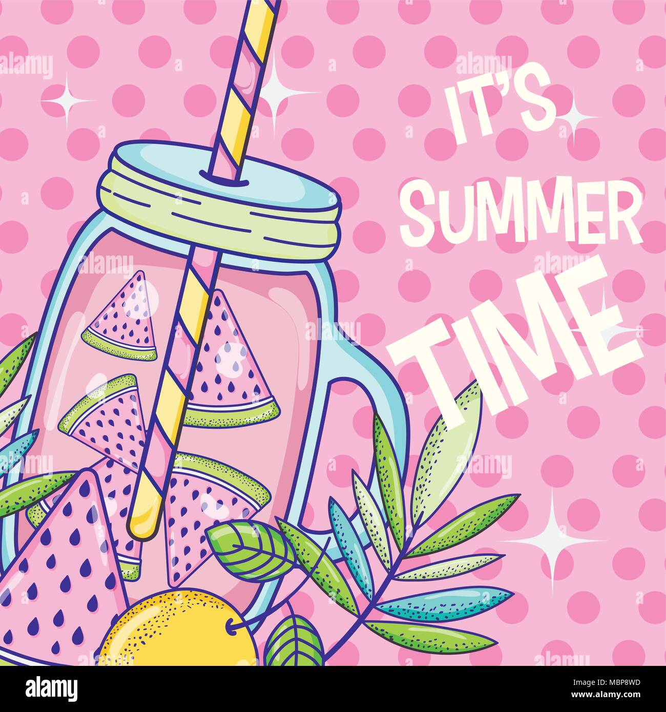 Summer time juice cartoon Stock Vector Image & Art - Alamy