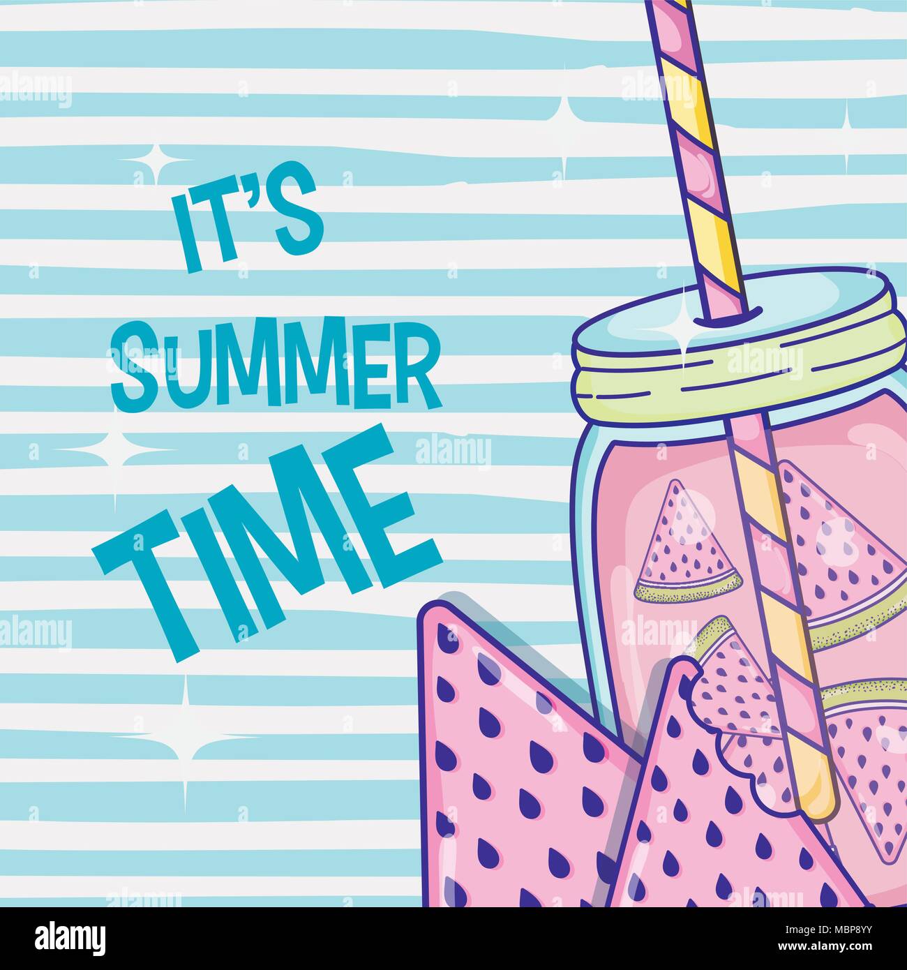 Summer time juice cartoon Stock Vector Image & Art - Alamy