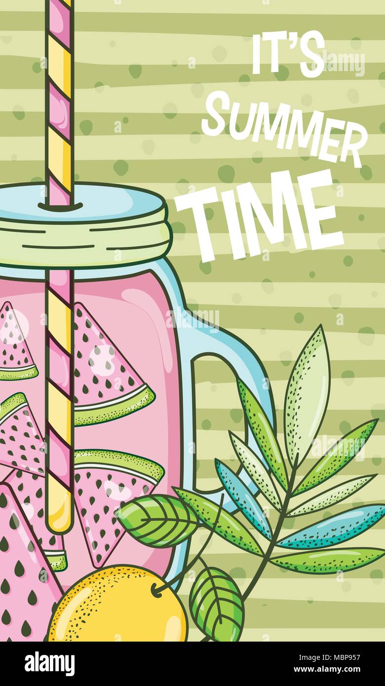 Summer time juice cartoon Stock Vector Image & Art - Alamy