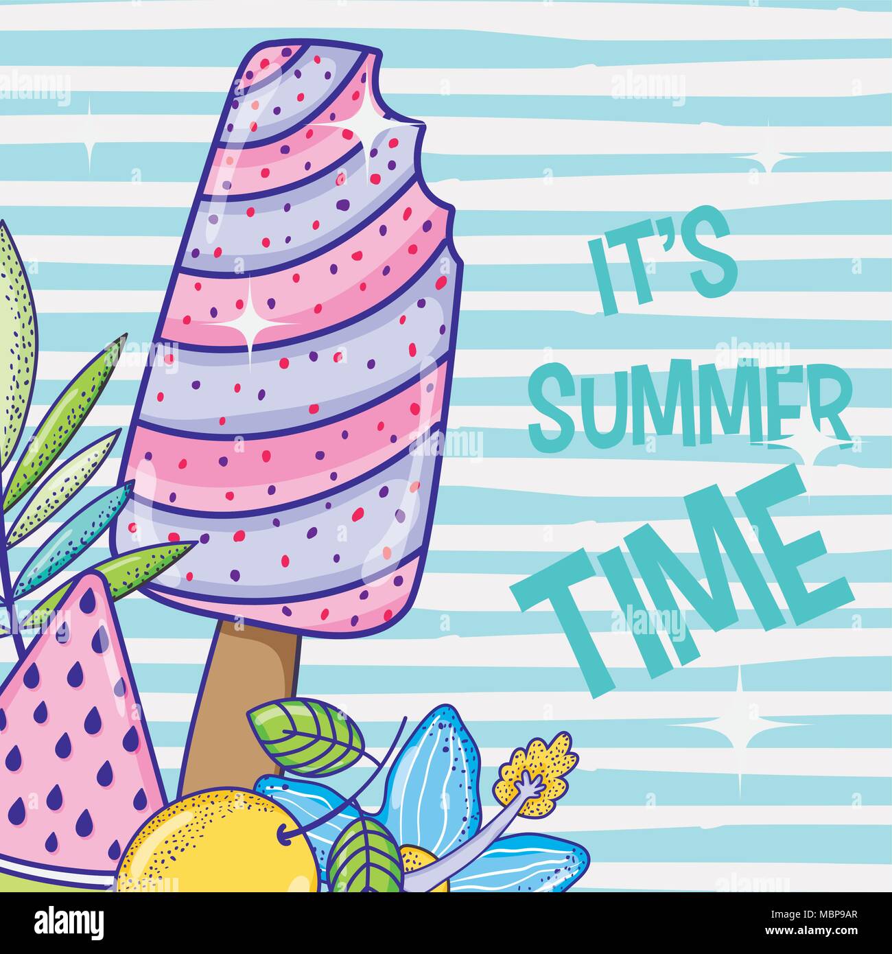 Summer popsicle cartoon Stock Vector Image & Art - Alamy
