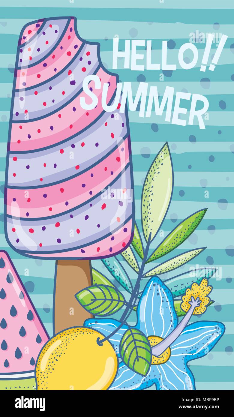 Summer popsicle cartoon Stock Vector Image & Art - Alamy