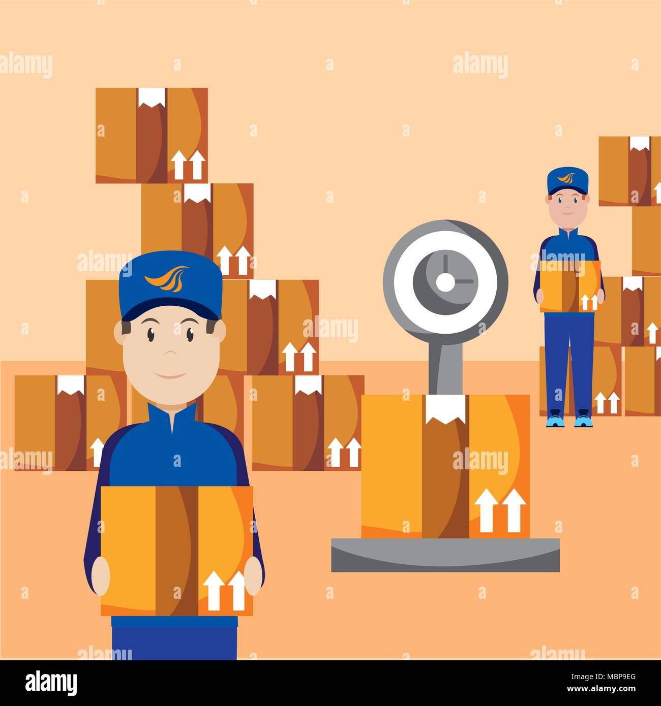 Delivery mens cartoons Stock Vector Image & Art - Alamy
