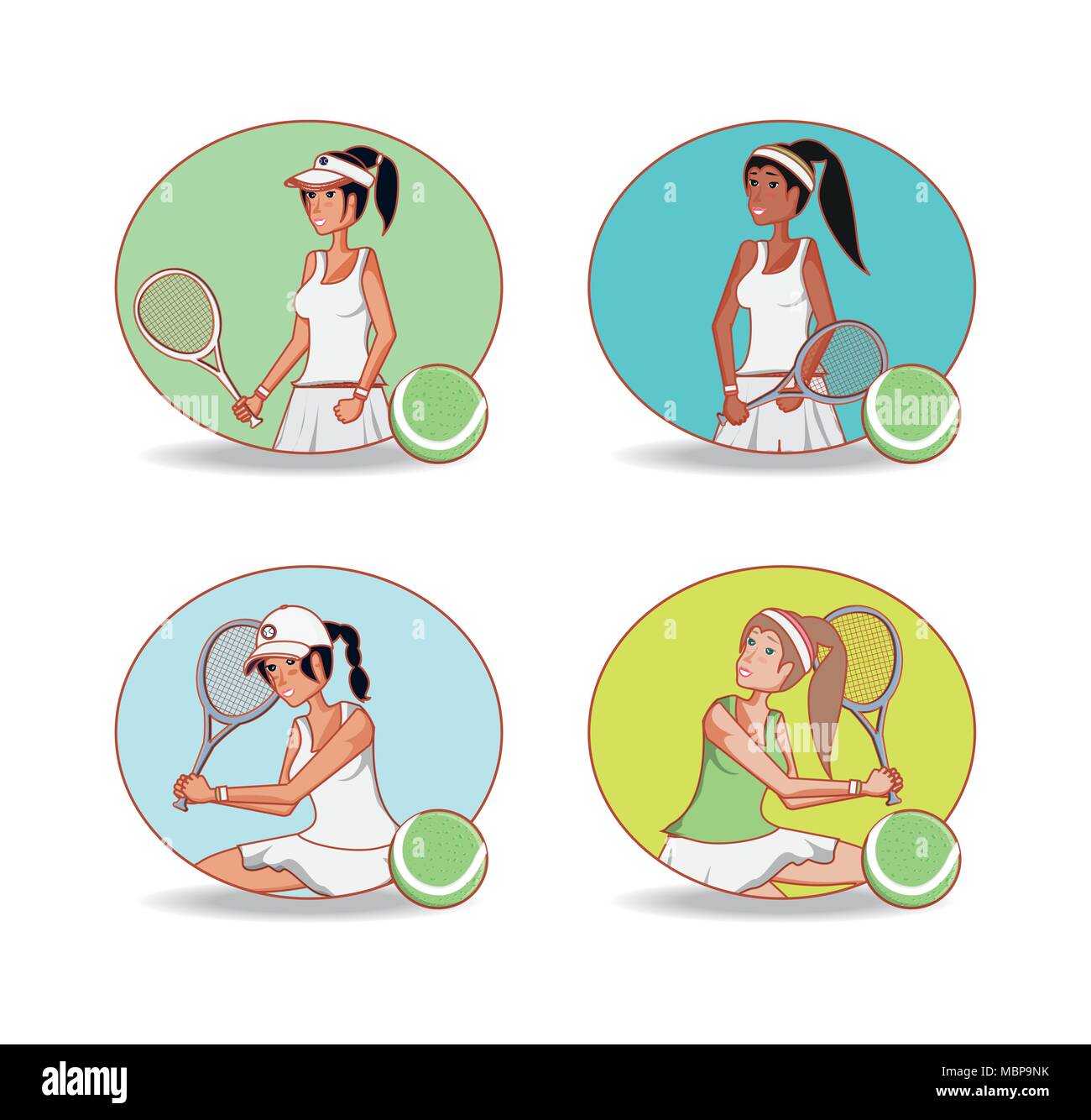 Tennis players lady Stock Vector Images - Alamy