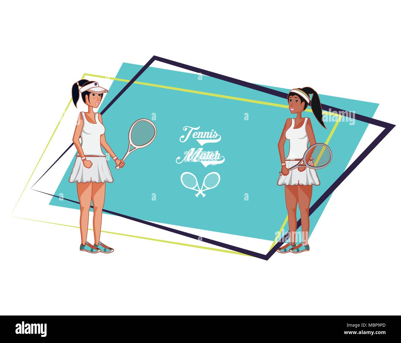 Girls play tennis Stock Vector Images - Alamy