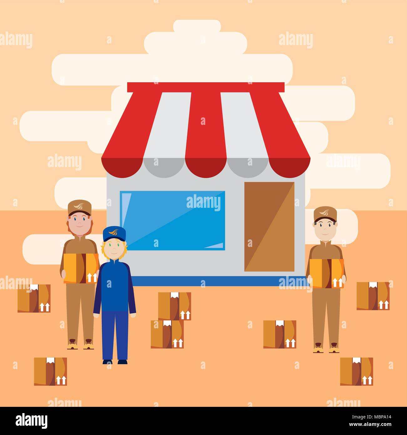 Delivery mens cartoons Stock Vector Image & Art - Alamy