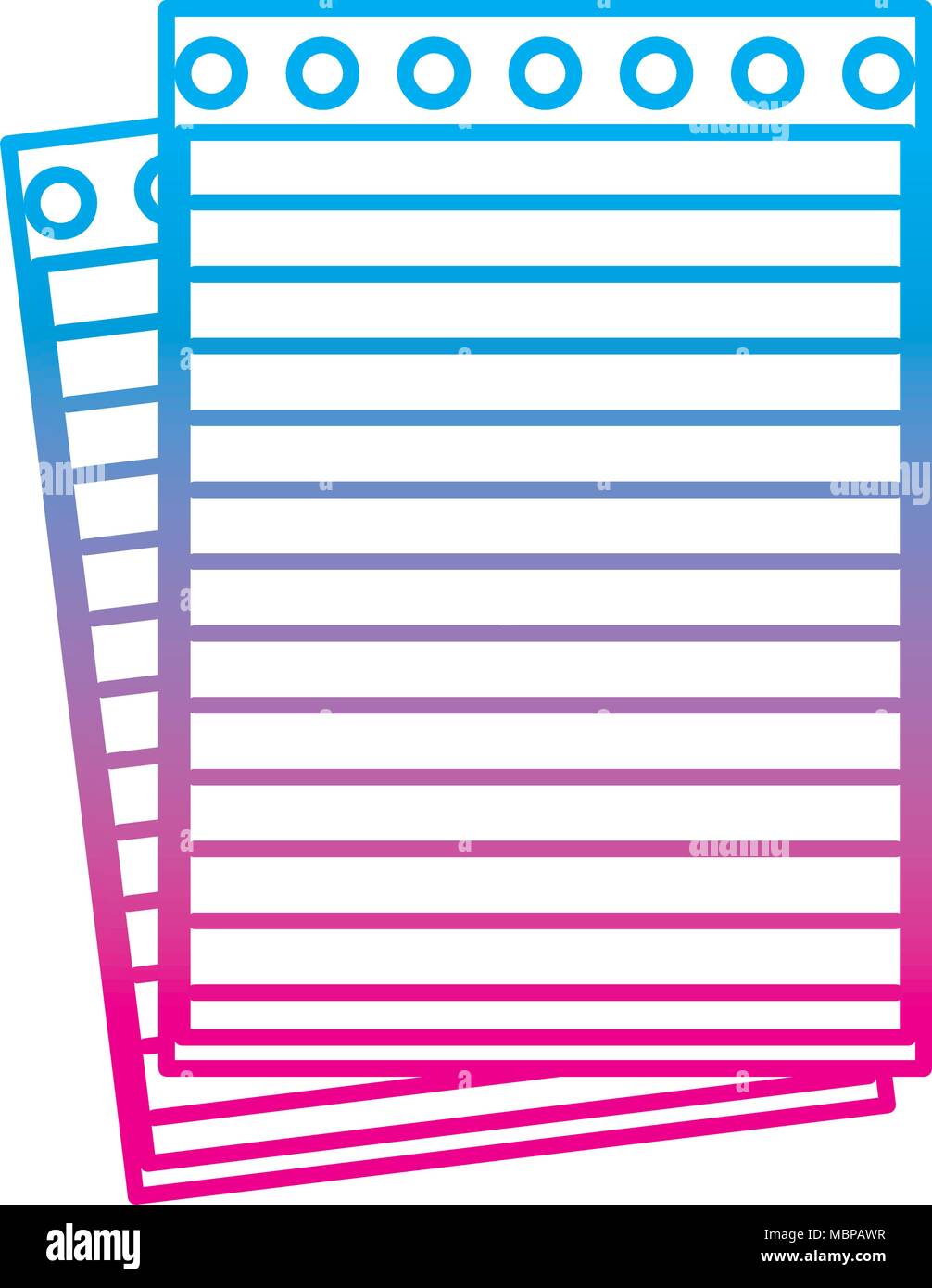 degraded line notebook paper school education object Stock Vector Image ...
