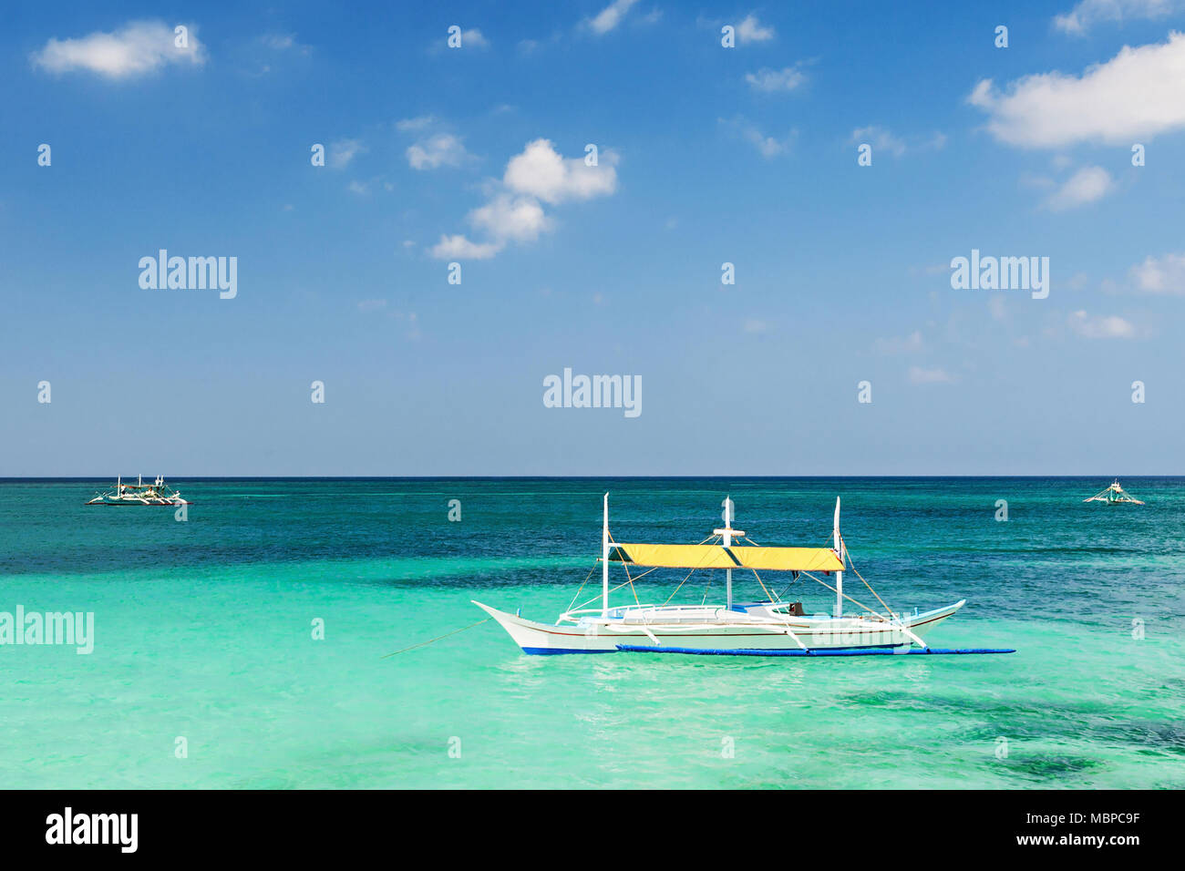 Filipino boat in the sea, Boracay, Philippines Stock Photo - Alamy