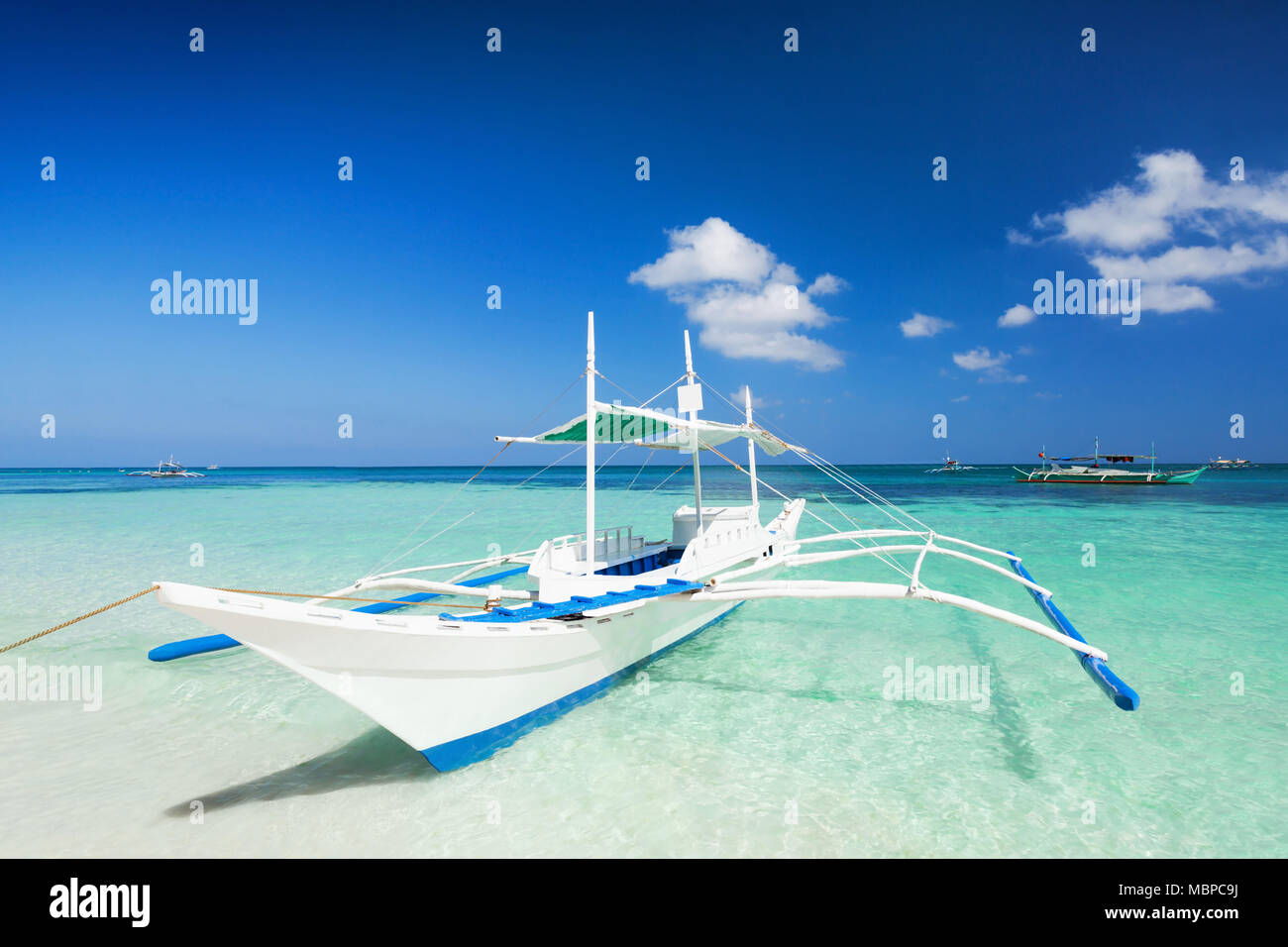 Filipino boat in the sea, Boracay, Philippines Stock Photo - Alamy