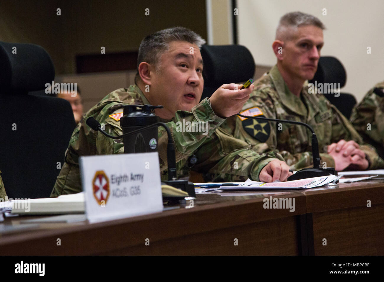 U.S. Army Col. Scott Conner, Eighth Army staff representative, exchange ...