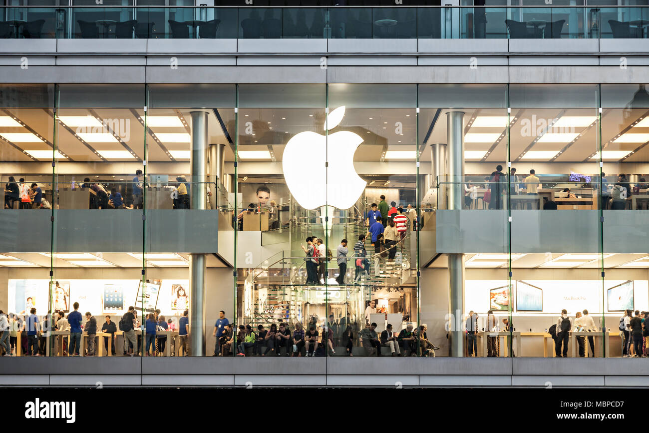 HONG KONG, CHINA - MARCH 19: Apple Store in the city center on March ...