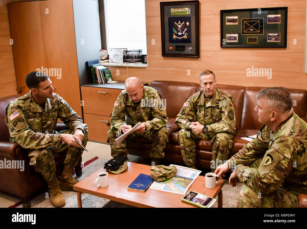 Commanders from US Army in Italy brief the US Army Europe G3 in the ...