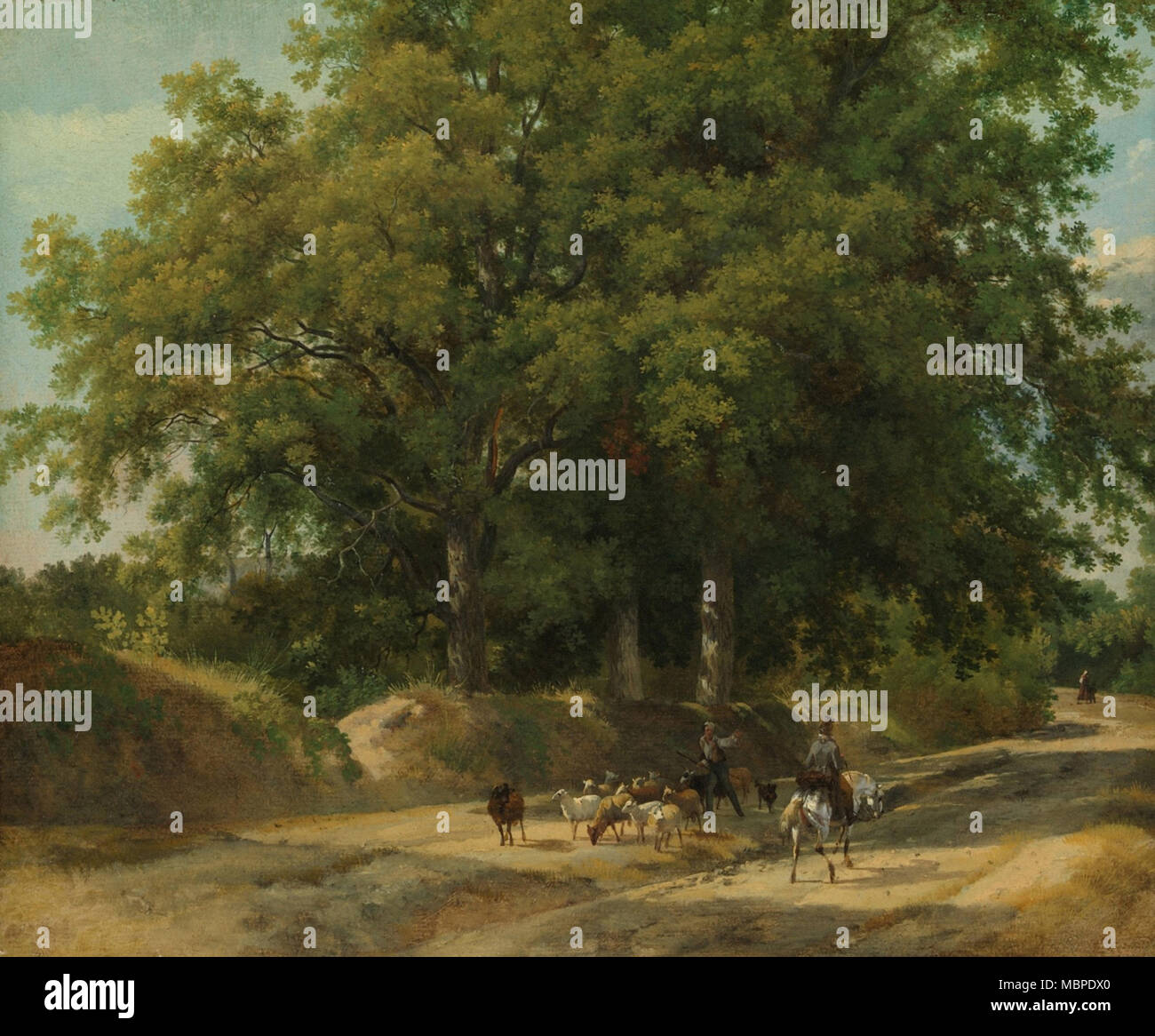 Leprince Auguste Xavier - Landscape with Sheep Stock Photo - Alamy
