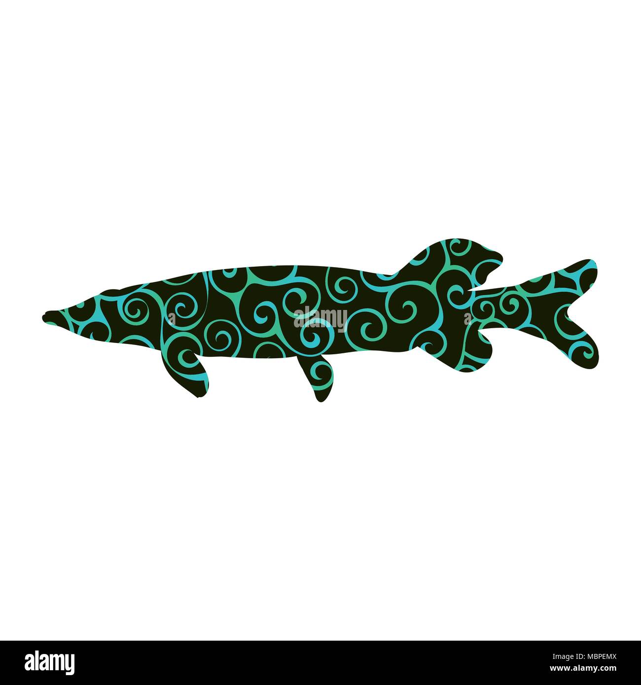 Big sea fish pattern Cut Out Stock Images & Pictures - Alamy
