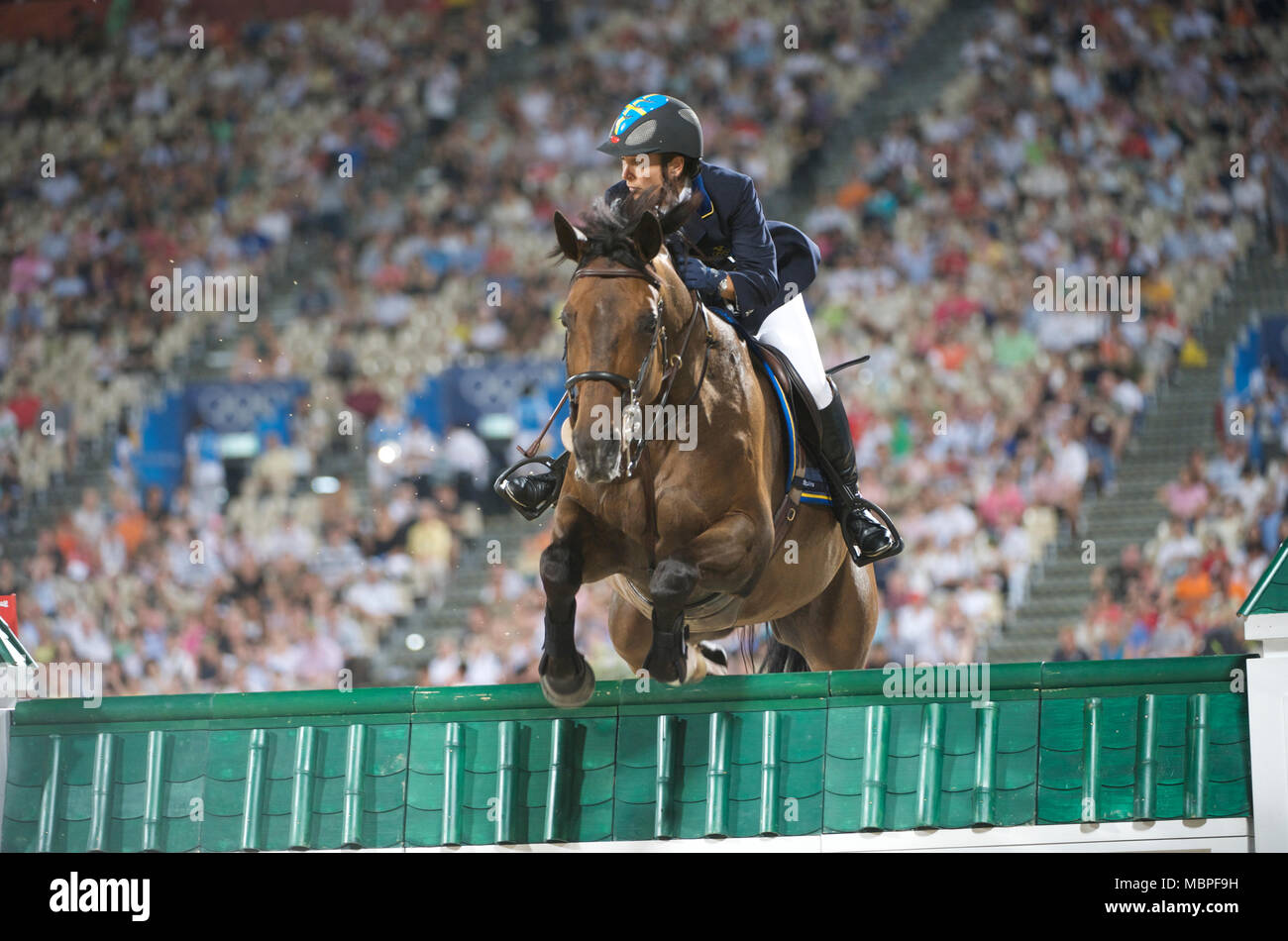 Olympic Games 2008, Hong Kong (Beijing Games) August 2008, Lotta Schultz (SWE) riding Calibra II ...