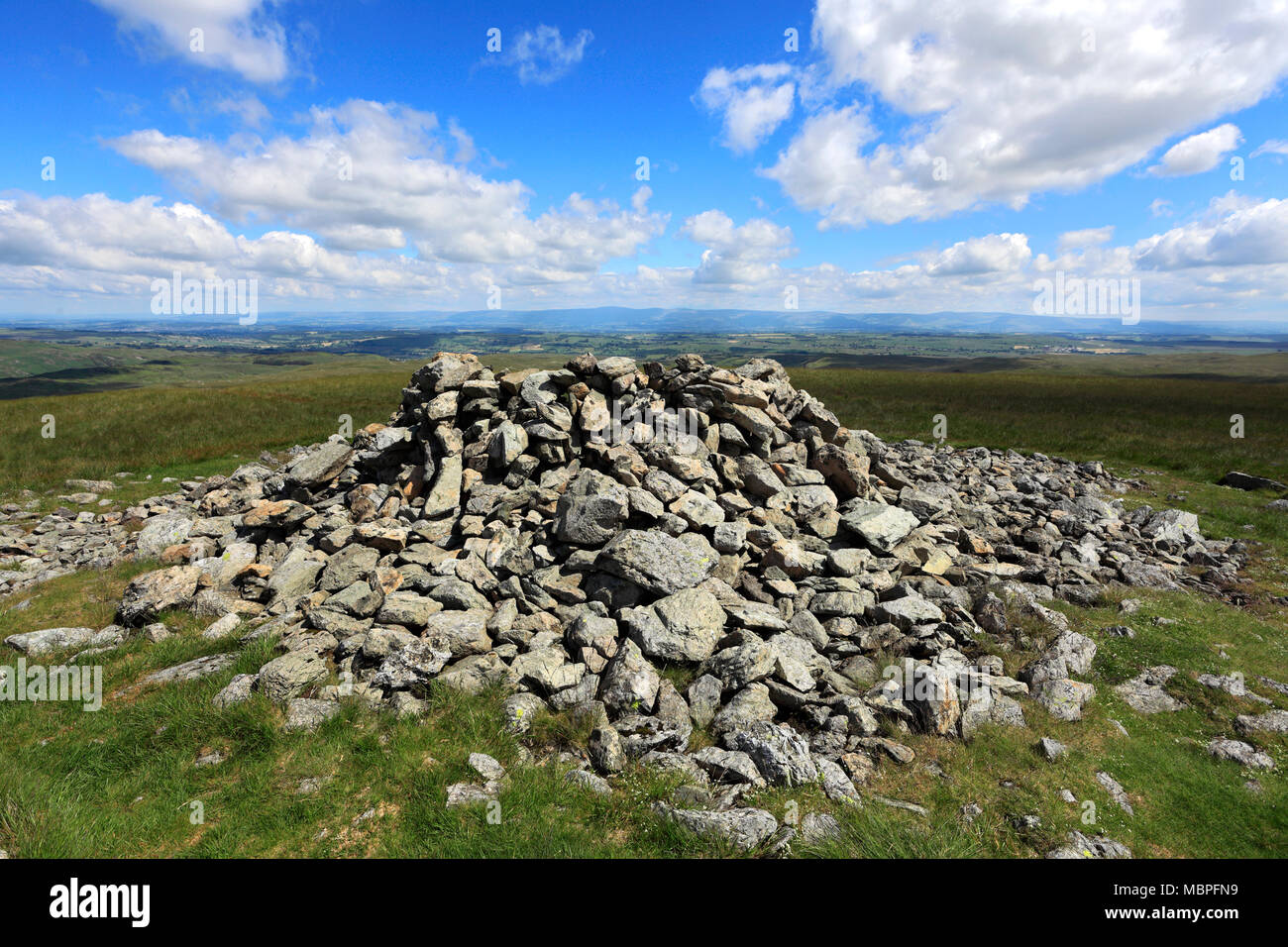 Summit cairn on Selside Fell, Mardale Common, Lake District National ...