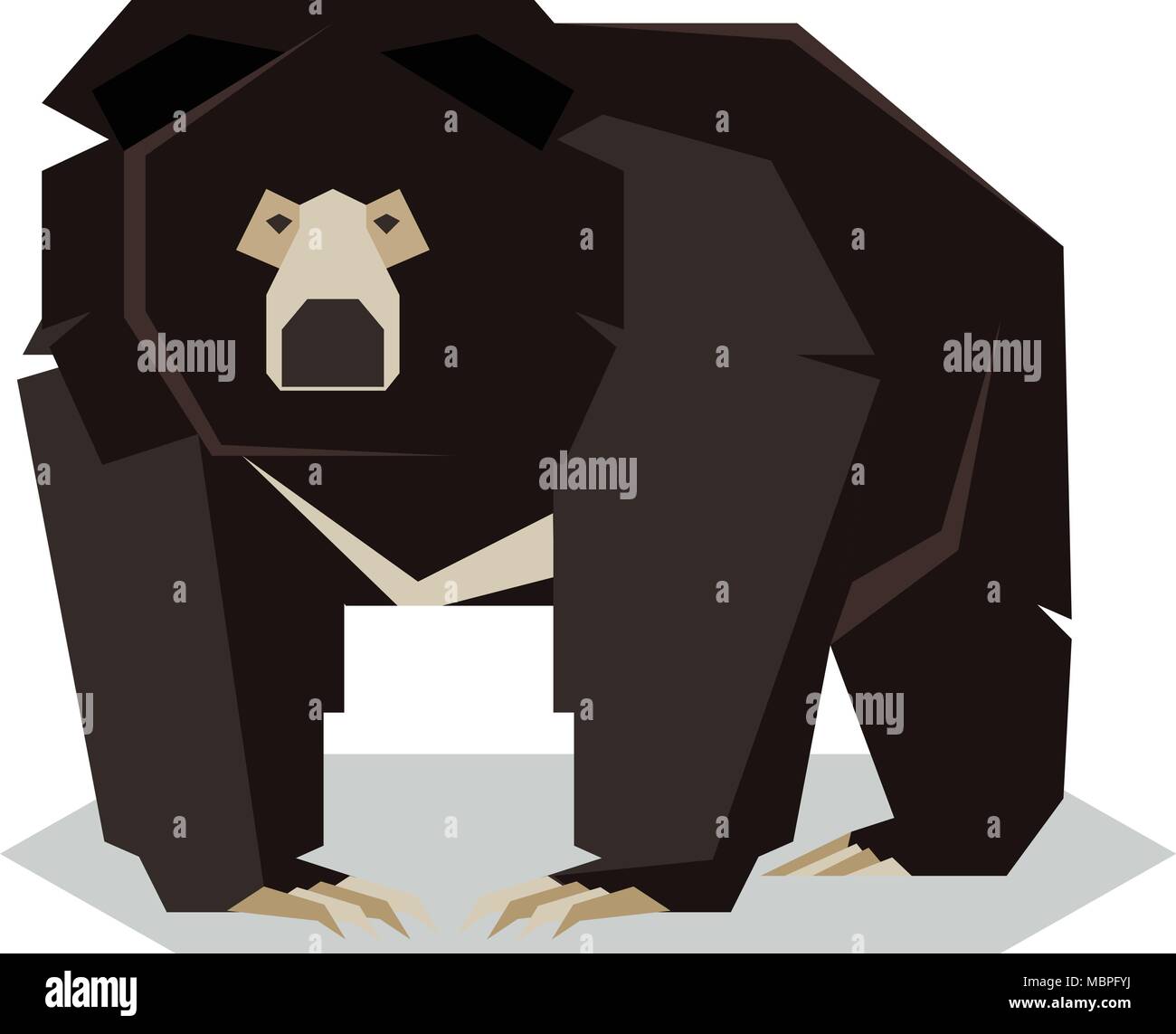 Vector image of the Flat polygonal Sloth Bear Stock Vector Image & Art ...