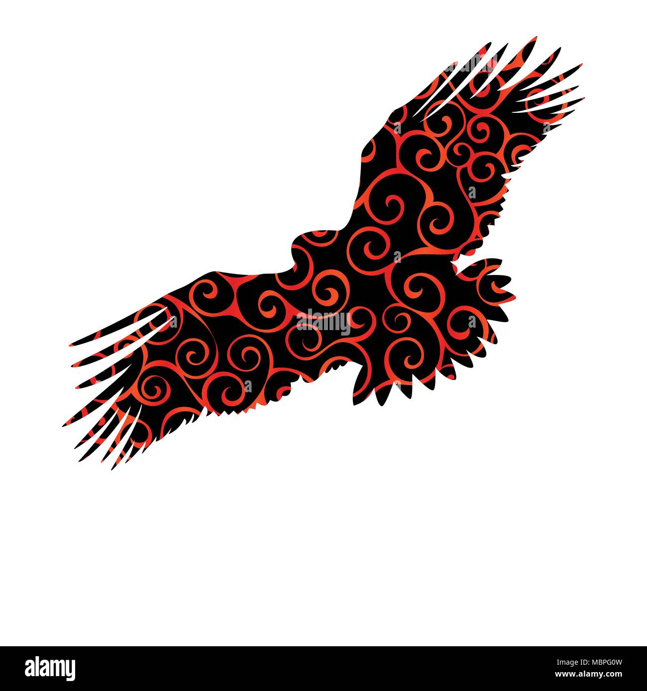 Eagle hawk golden eagle bird spiral pattern color silhouette animal ...