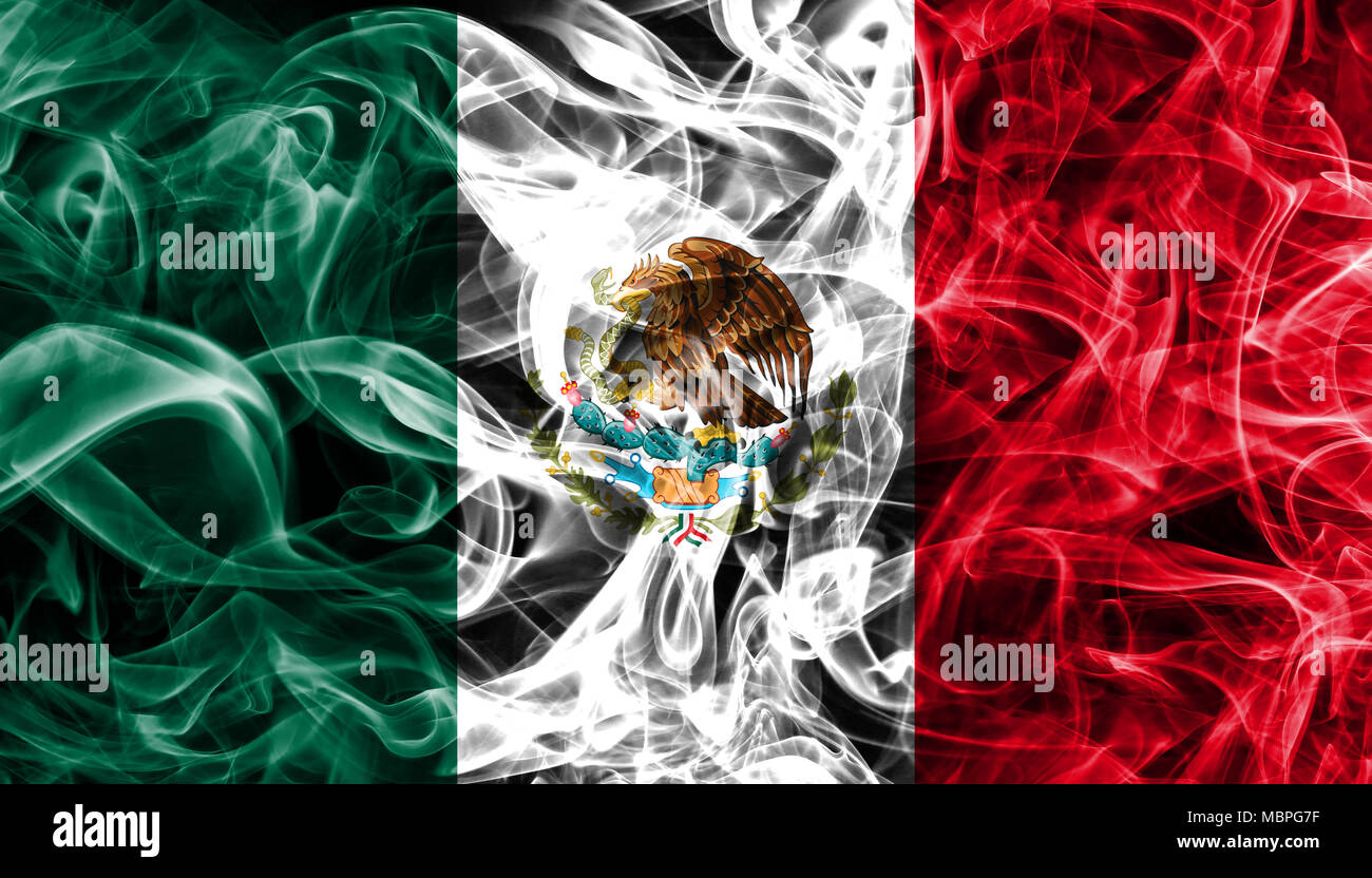Mexico smoke flag Stock Photo - Alamy