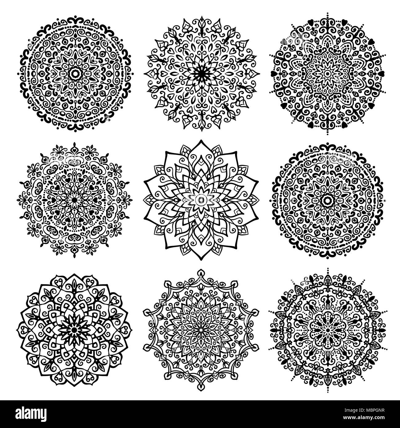 Mandala Vector Design Elements Collection Stock Vector Image & Art - Alamy
