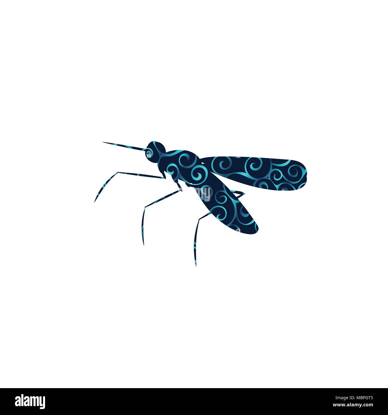 Mosquito Silhouette Blue