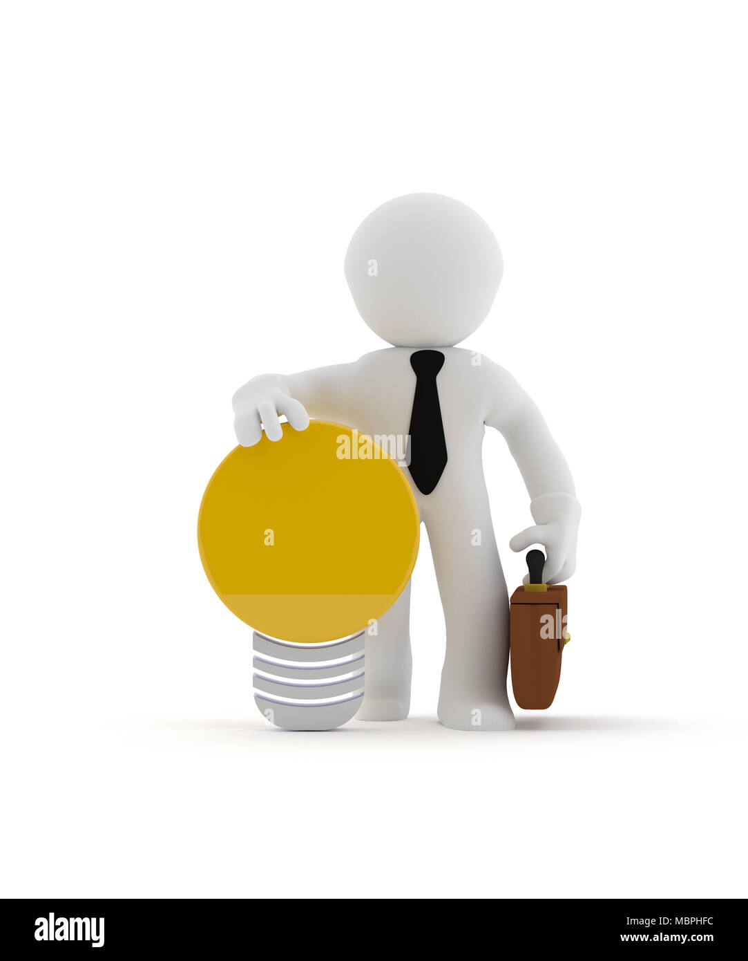 Small business character with a light bulb, creativity or new idea ...