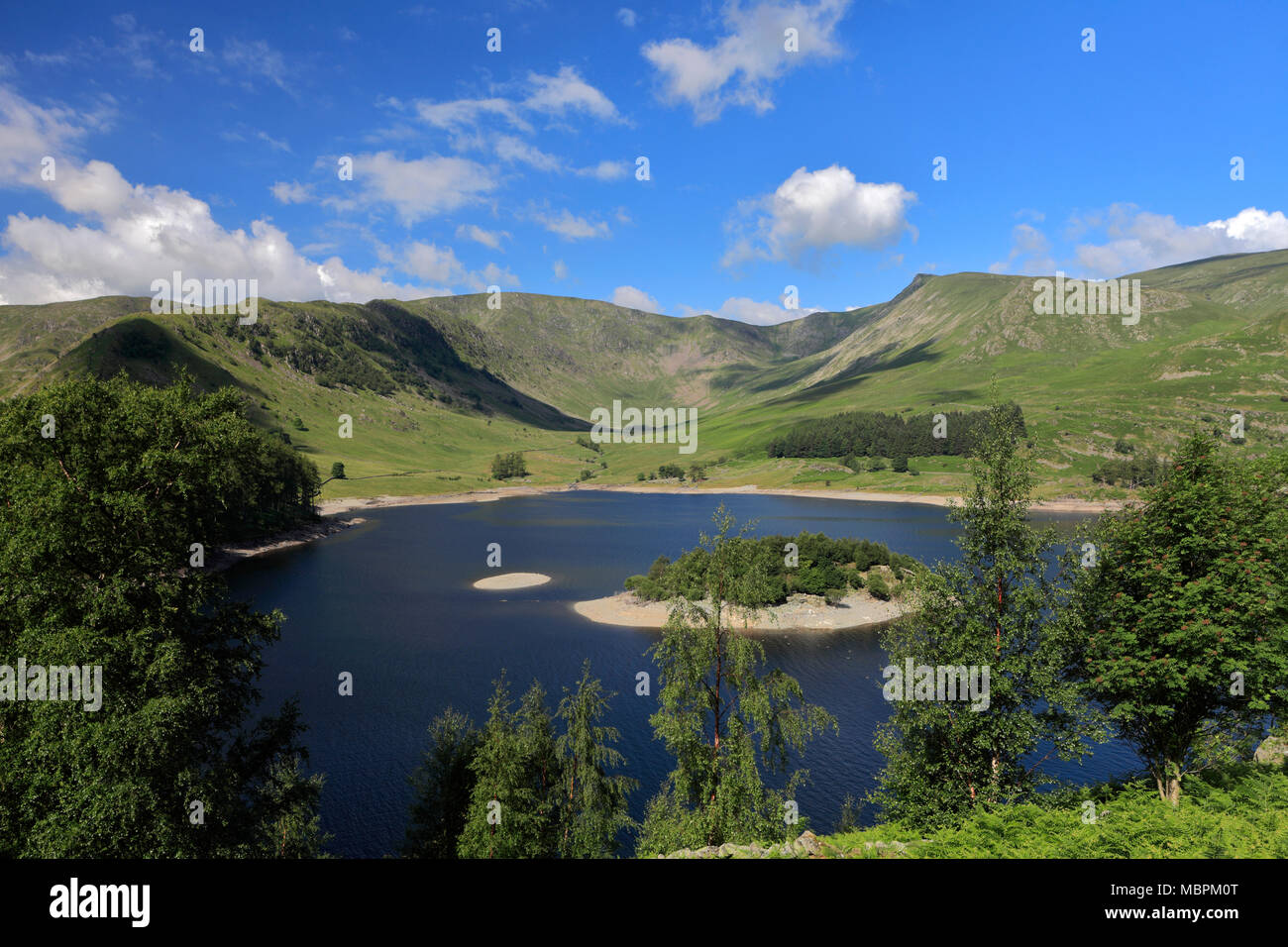 Summer view over Haweswater reservoir, Lake District National Park ...