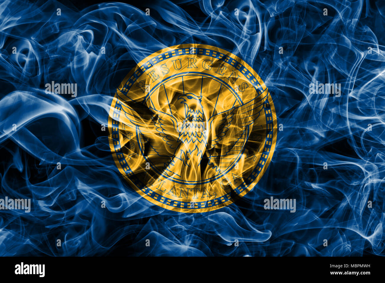 Atlanta city smoke flag, Georgia State, United States Of America Stock ...