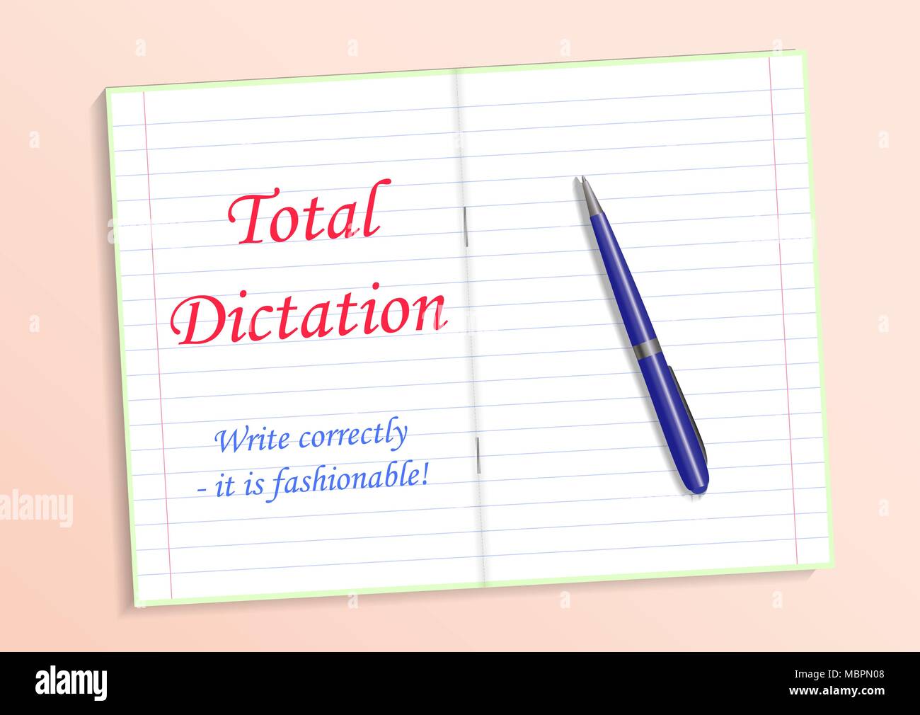Red text Total dictation, write grammatically it s fashionable ...
