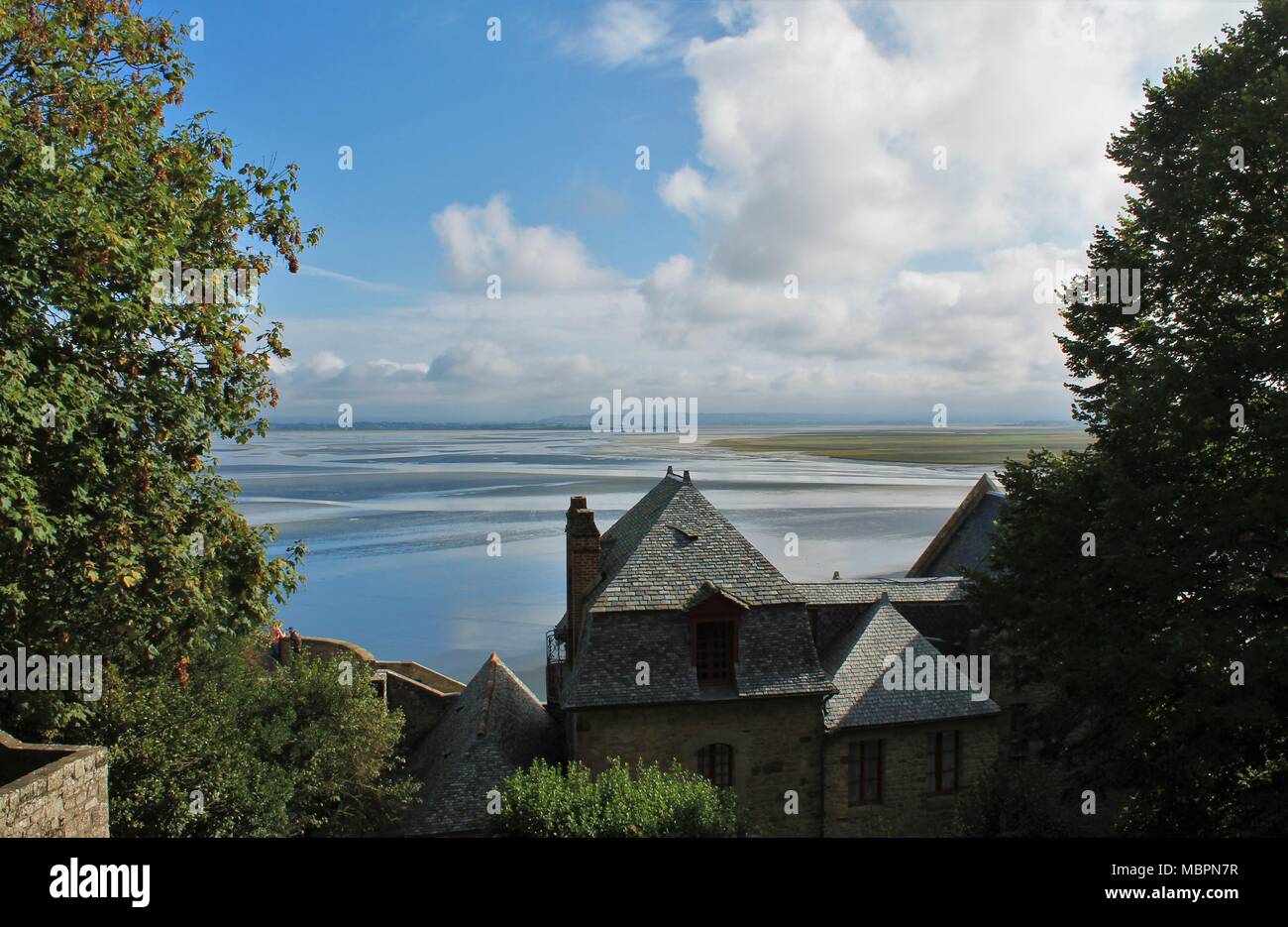 View of the bay from Mont Saint Michel village - UNESCO world heritage ...