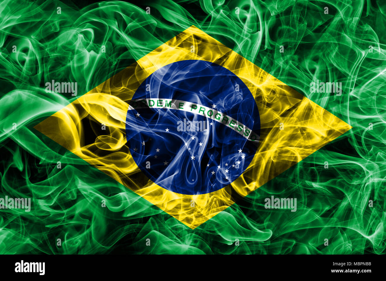 Brazil smoke flag Stock Photo - Alamy