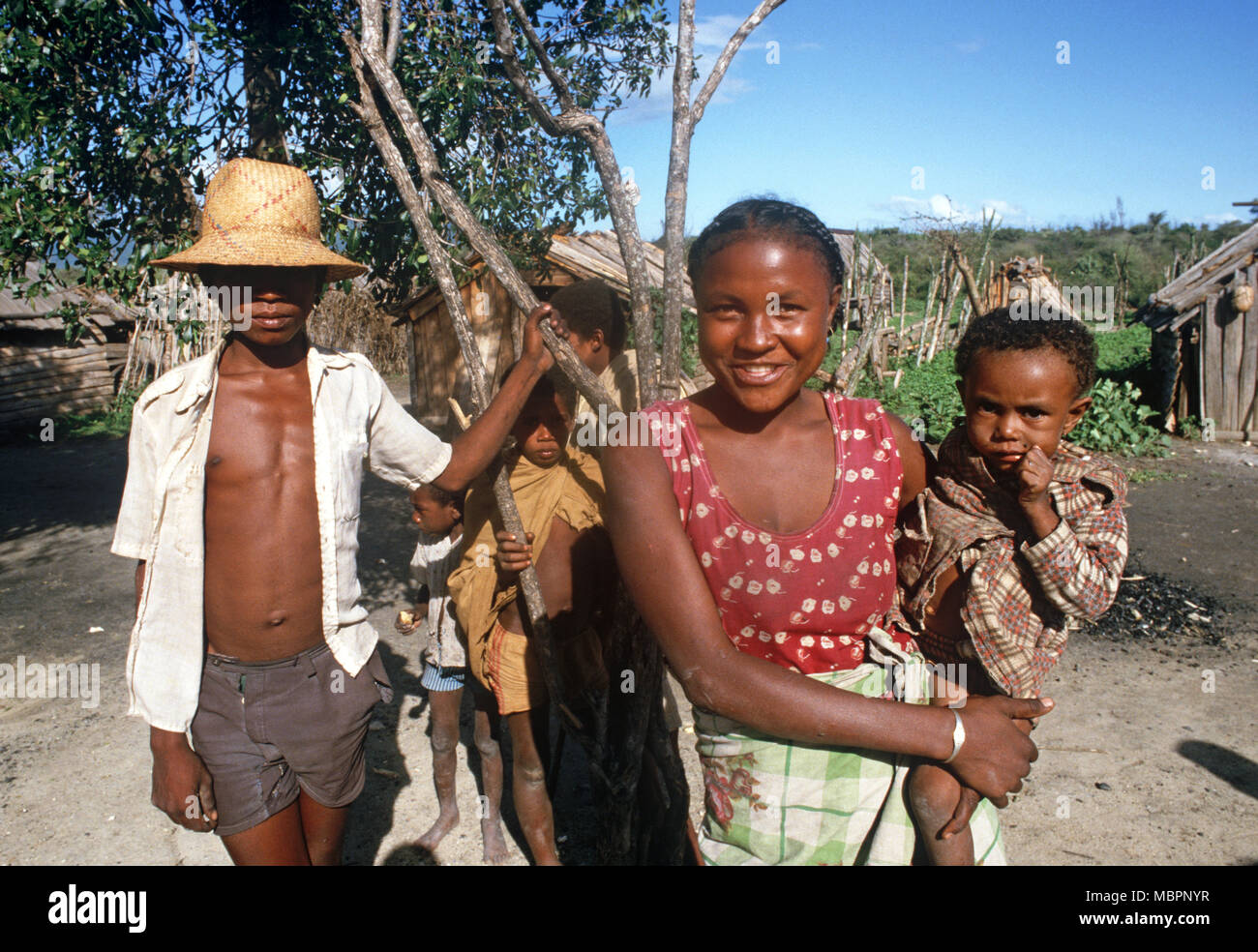 Madagascar family with child in Maroantsetra, Bay of Antongil ...
