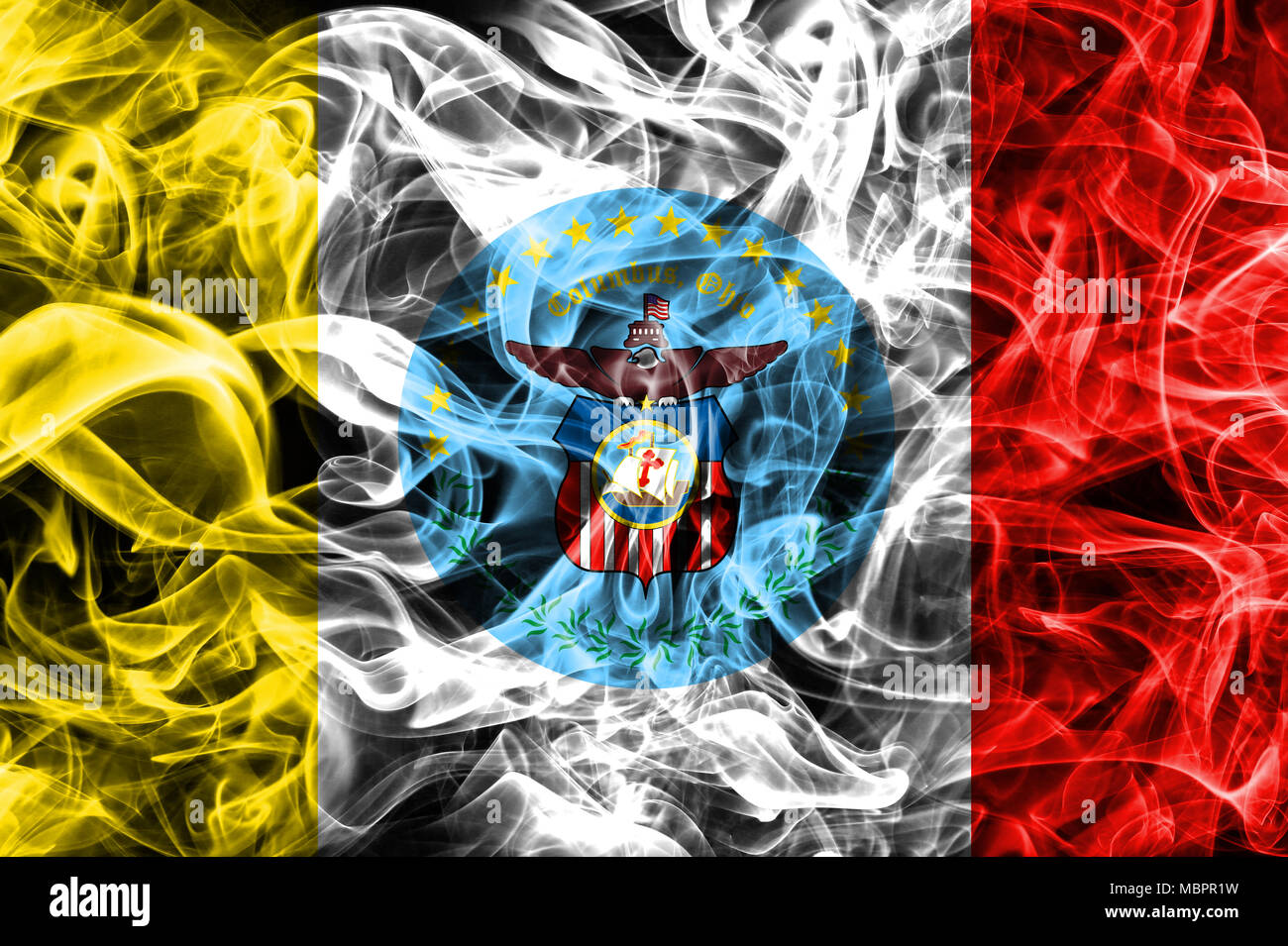 Columbus city smoke flag, Ohio State, United States Of America Stock ...