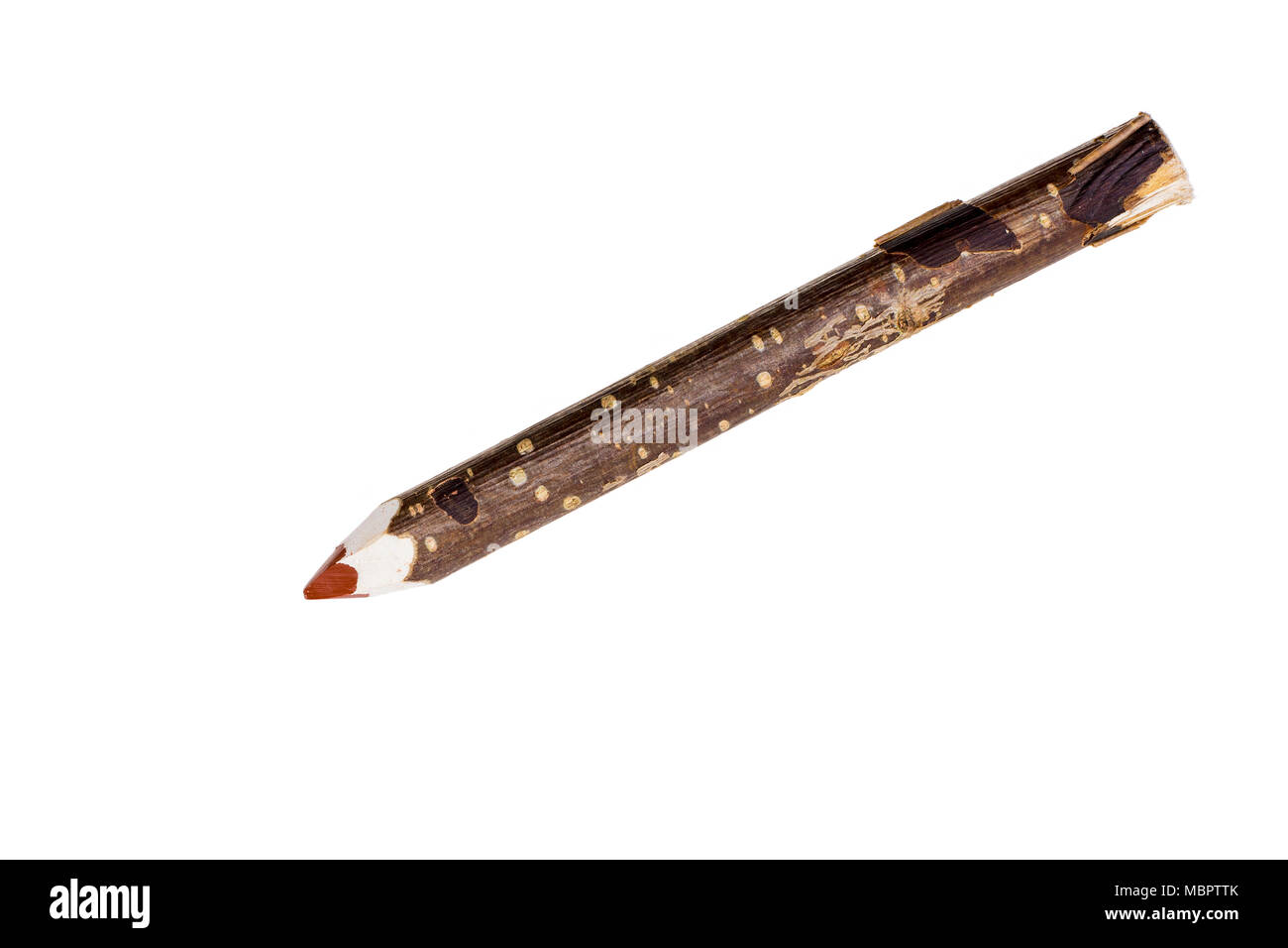 Brown crayon made of branch isolated on white background Stock Photo ...
