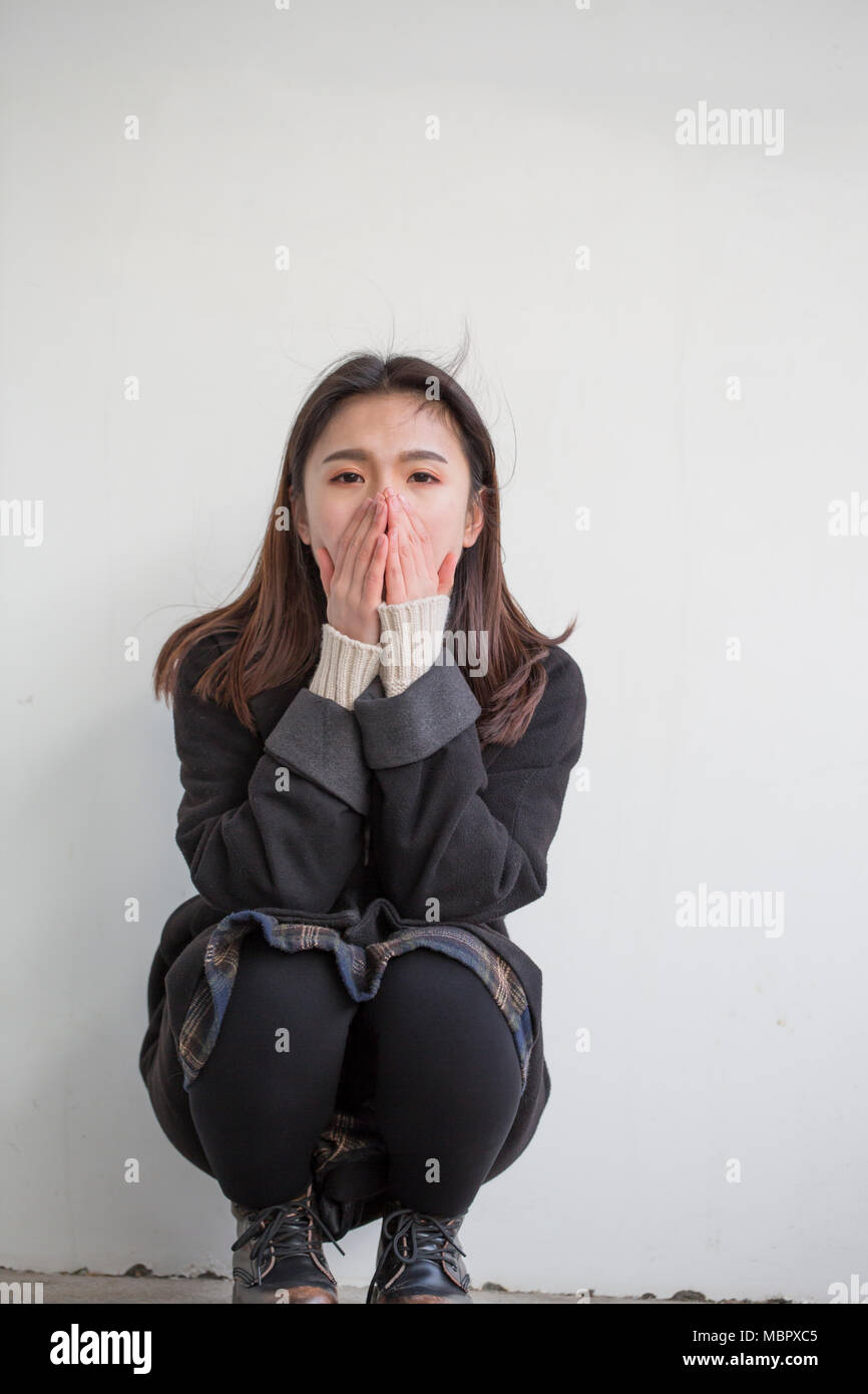 Portrait asian woman sad face hi-res stock photography and images - Alamy