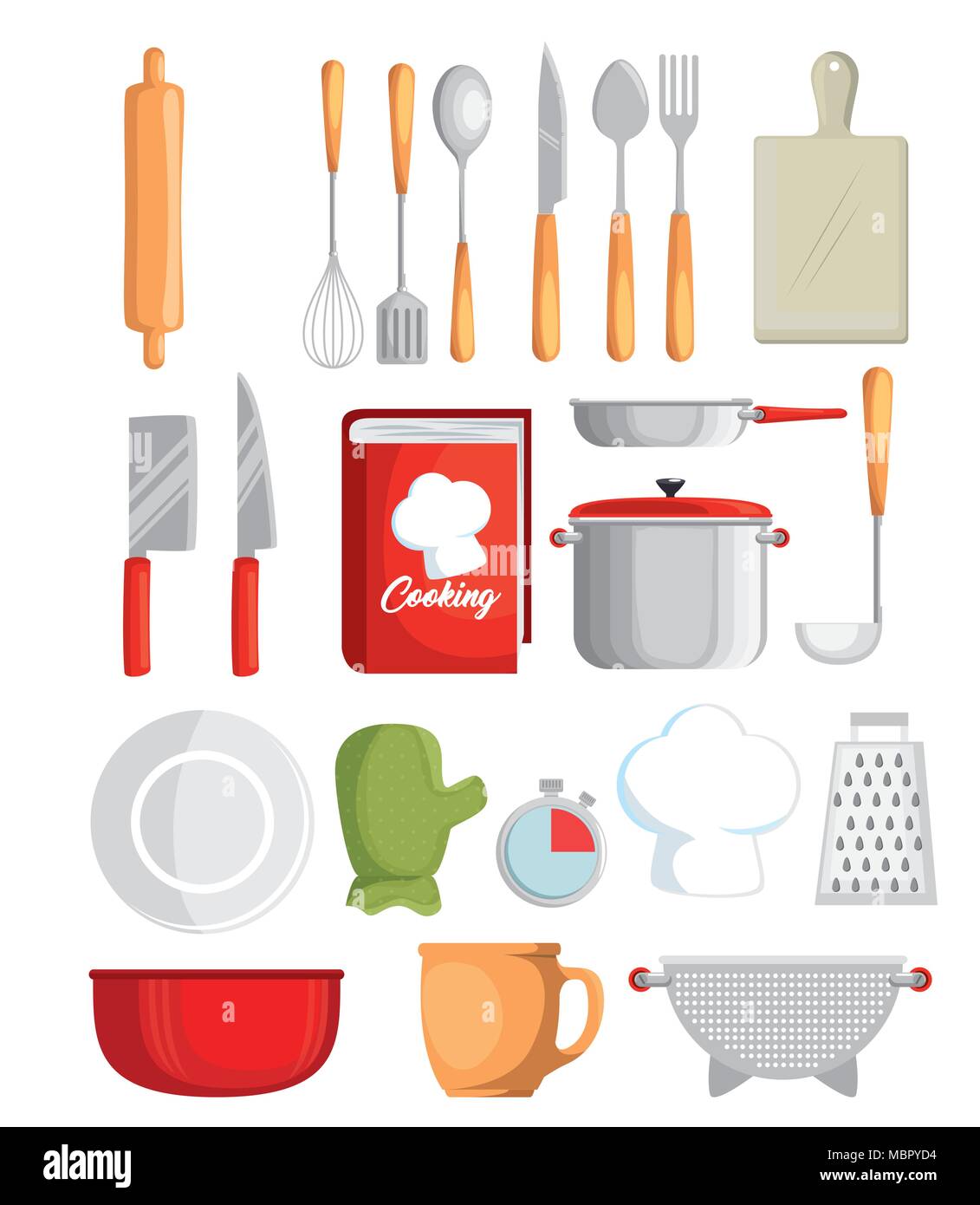 kitchen set utensils icons Stock Vector Image & Art - Alamy