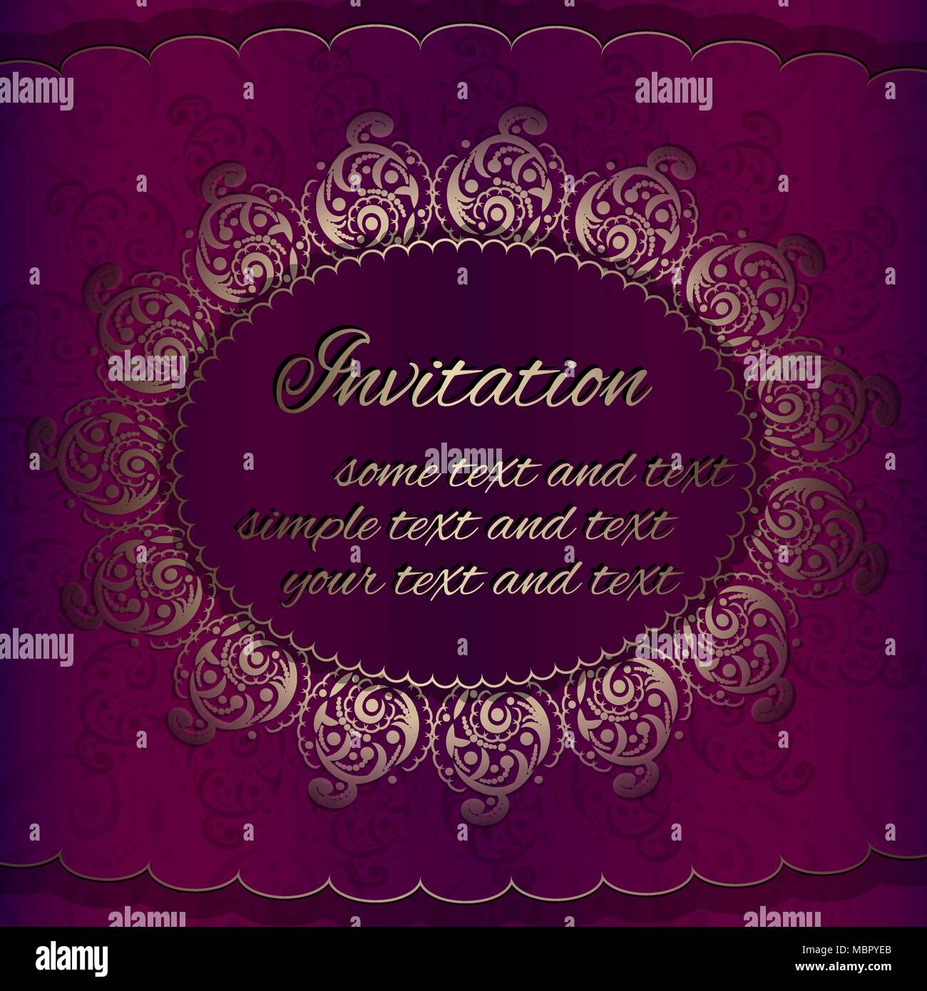 Vintage gold violet frame Stock Vector Images - Alamy