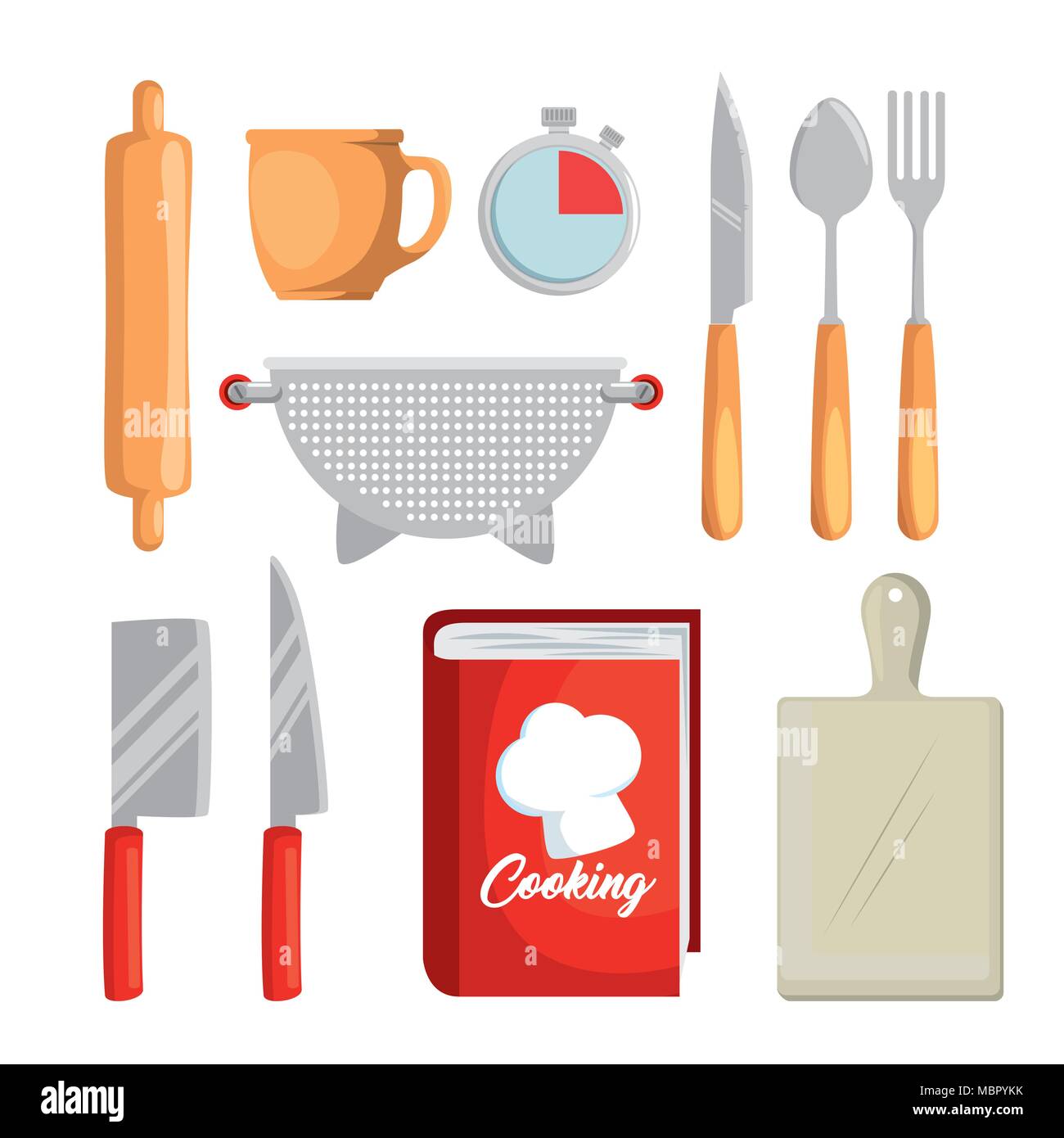 kitchen set utensils icons Stock Vector Image & Art - Alamy