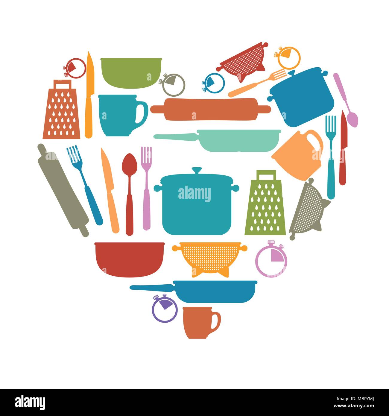kitchen set utensils icons Stock Vector Image & Art - Alamy