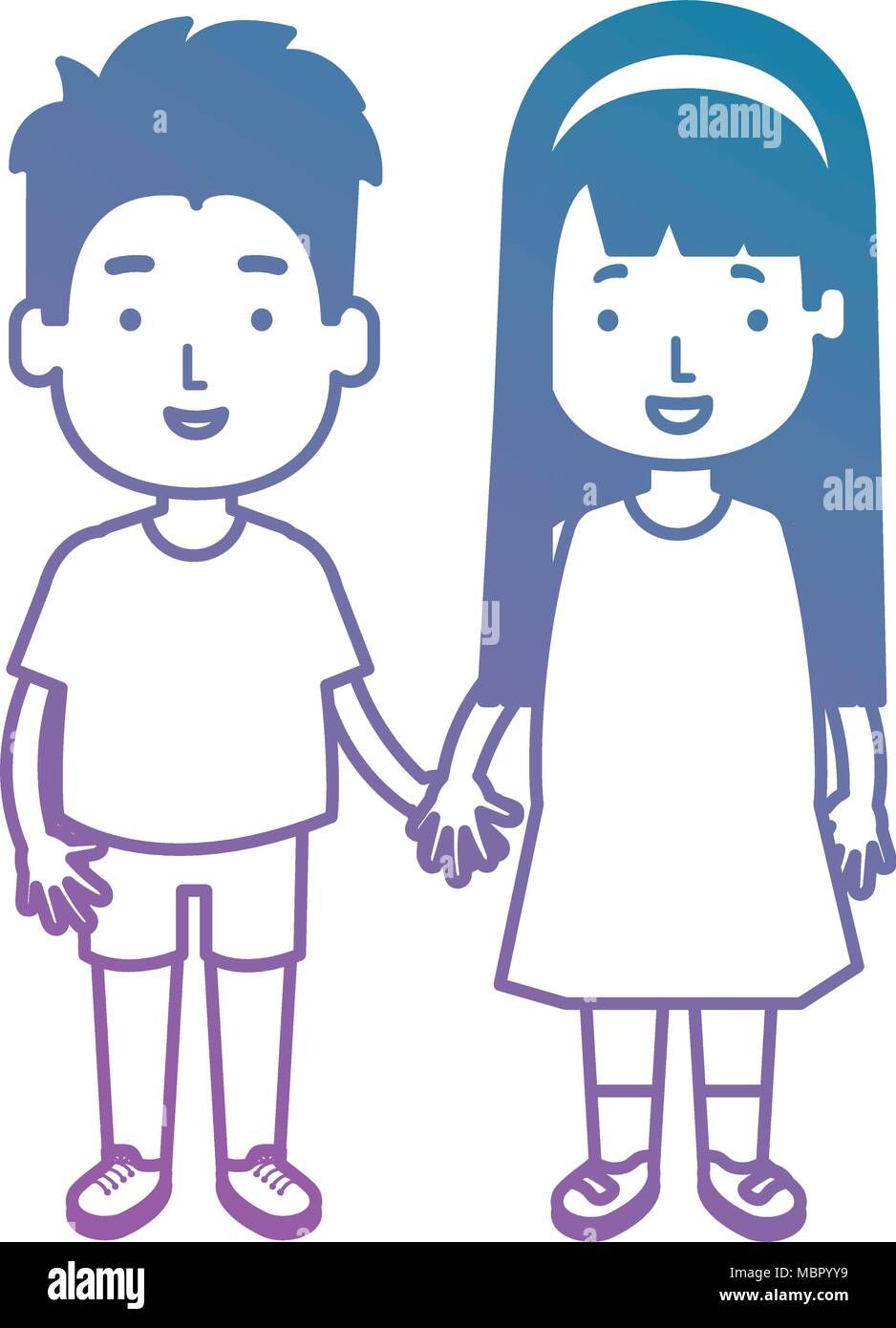 happy little couple characters Stock Vector Image & Art - Alamy