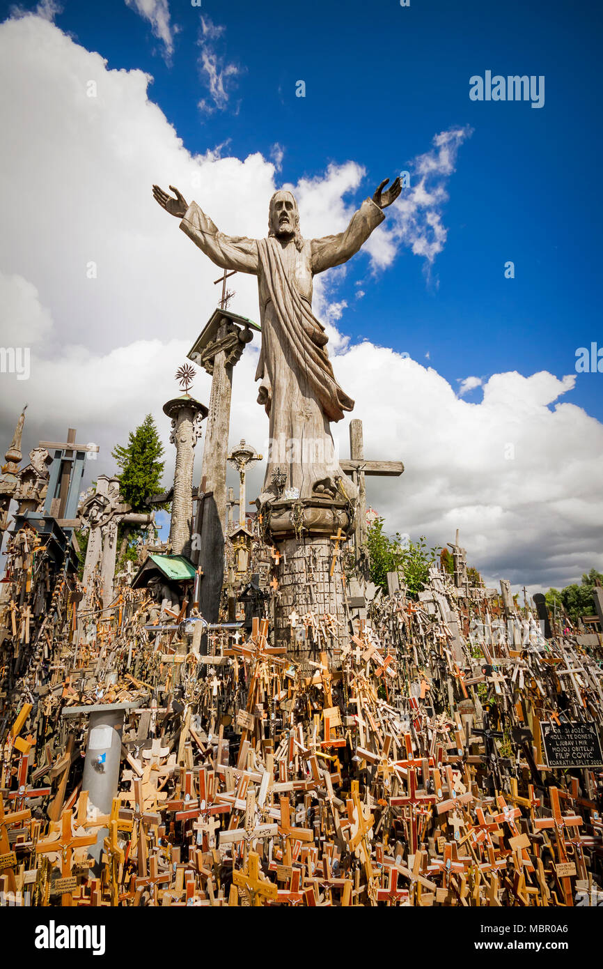 SIAULIAI, LITHUANIA - CIRCA JULY 2013 - Statue of Jesus at Hill of ...